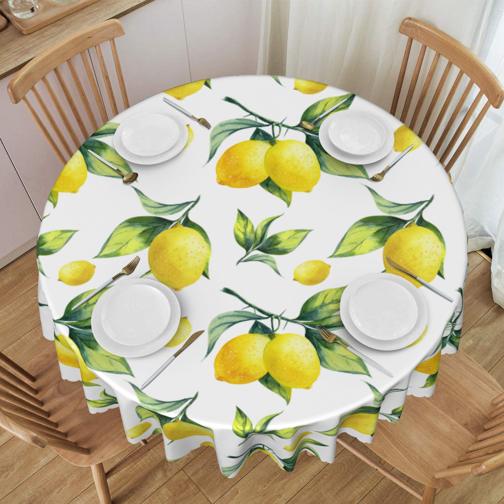 Tablecloth Lemon Table Cloth For Circular Tables Waterproof Resistant ...