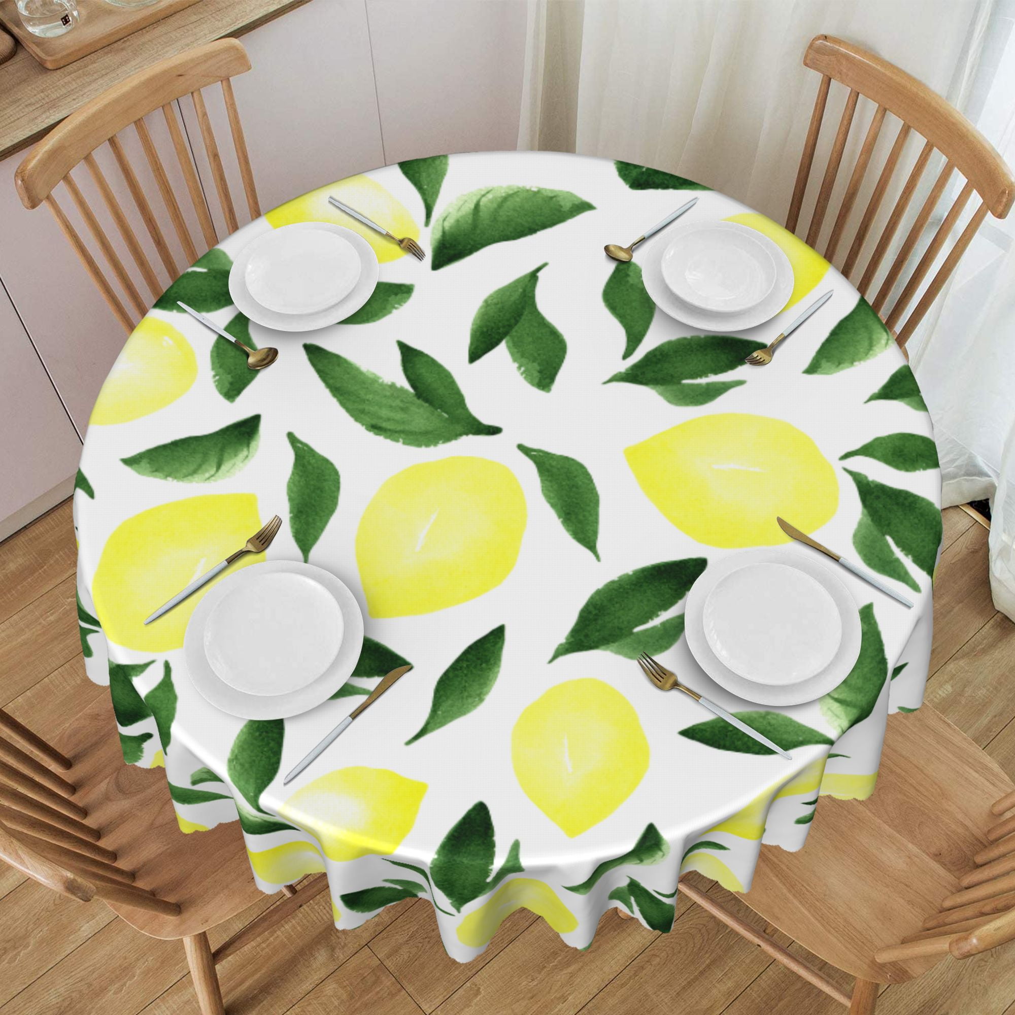 Tablecloth Lemon Table Cloth For Circular Tables Waterproof Resistant ...