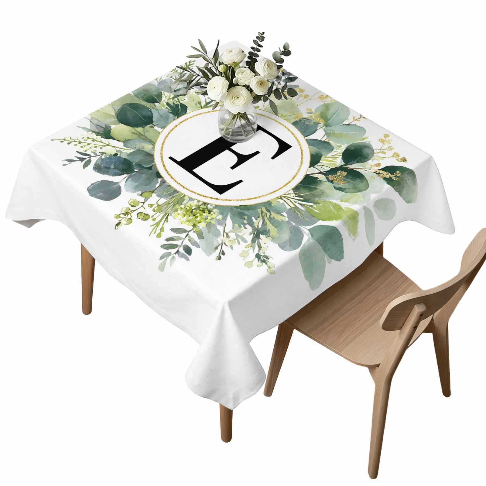 Tablecloth Letter E Table Cloth for Square Table Waterproof Alphabet ...