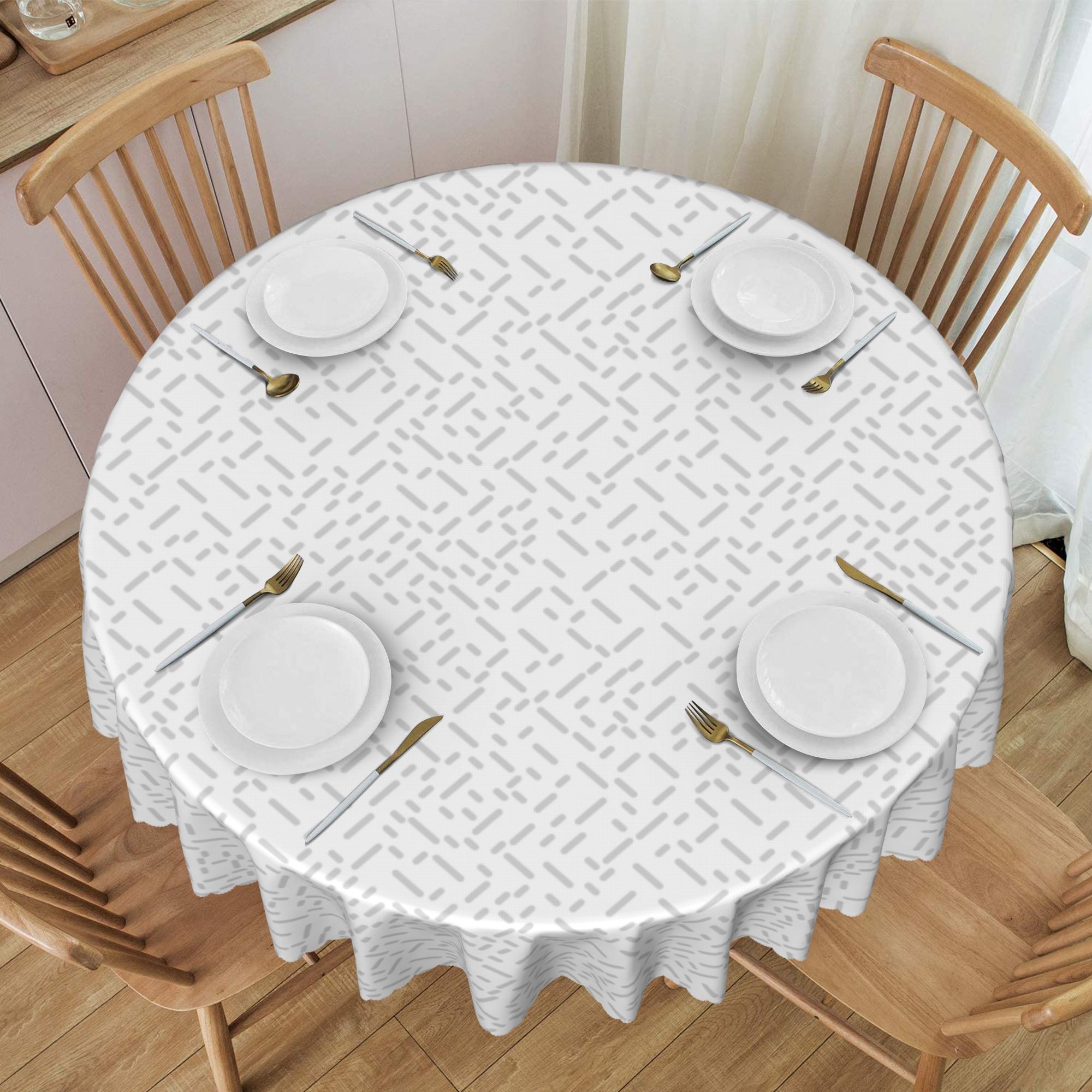 Tablecloth Line Pattern Table Cloth For Circular Tables Waterproof ...