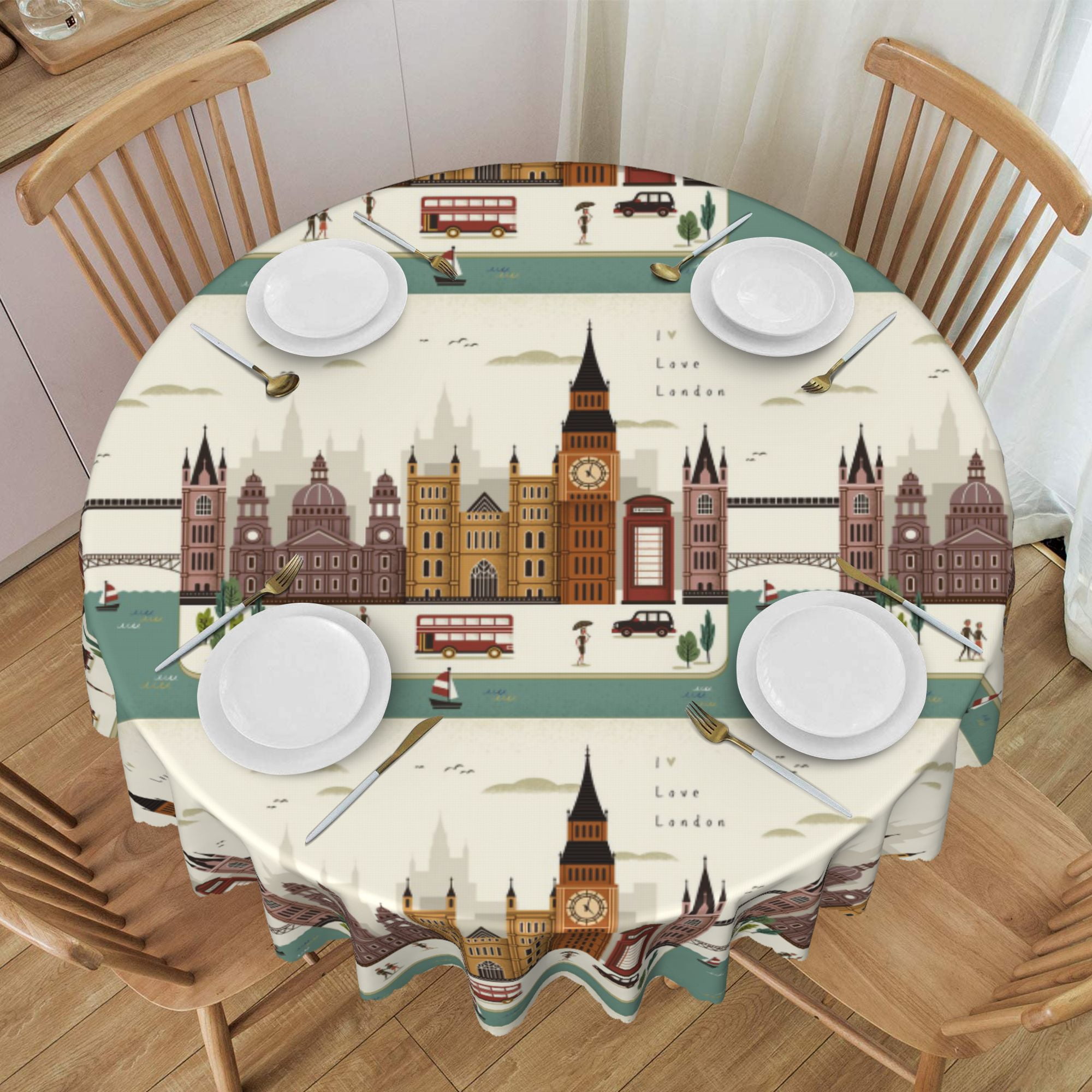 Tablecloth London Travel Scene Famous City England Big Ben Table Cloth ...