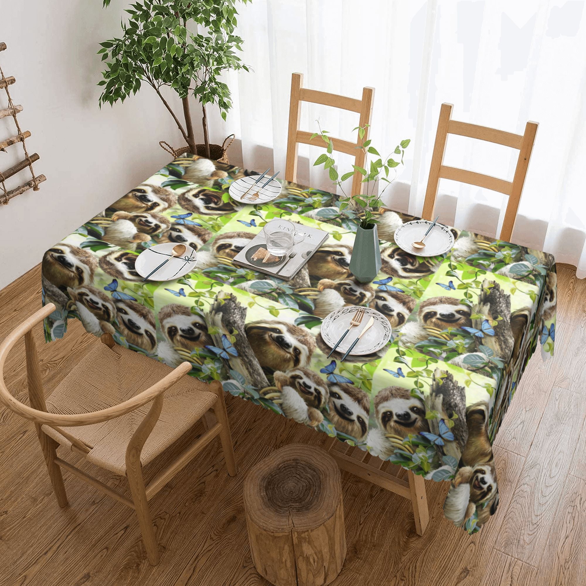 Tablecloth Lots Of Cute Sloths Table Cloth For Rectangle Tables ...