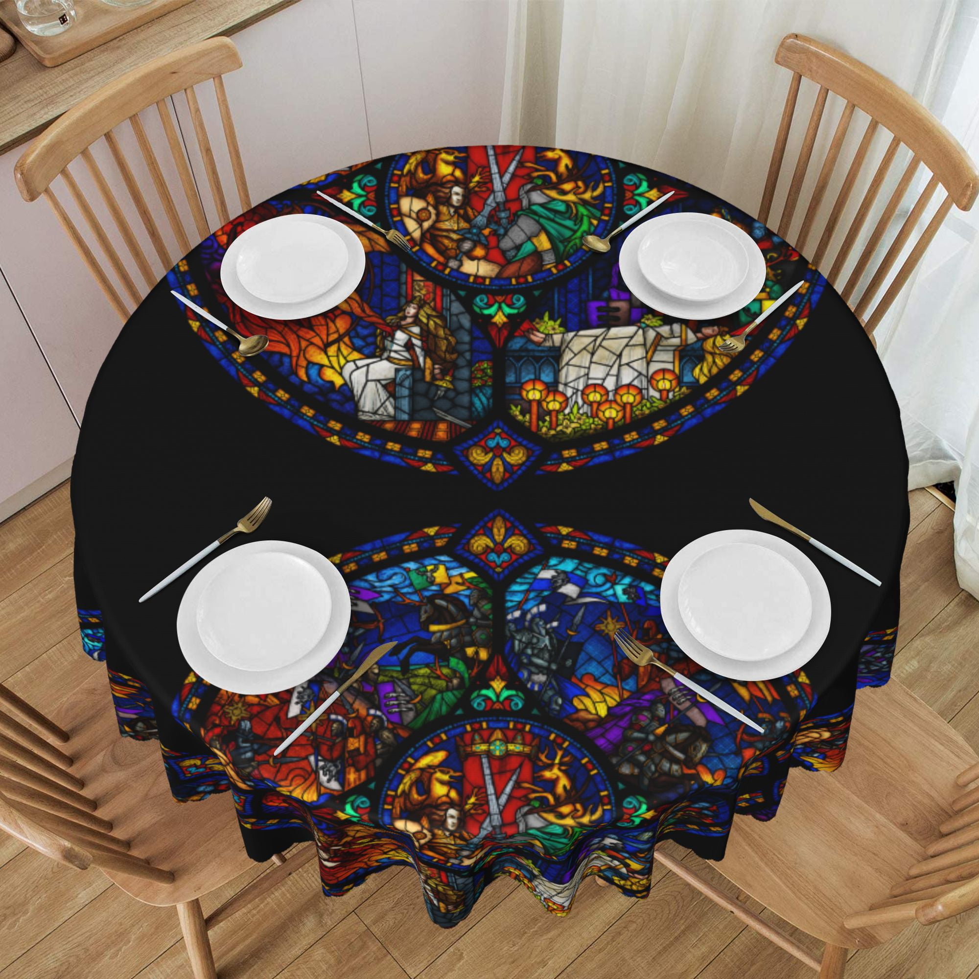 Tablecloth Magic The Gathering Stained Glass Table Cloth For Circular ...