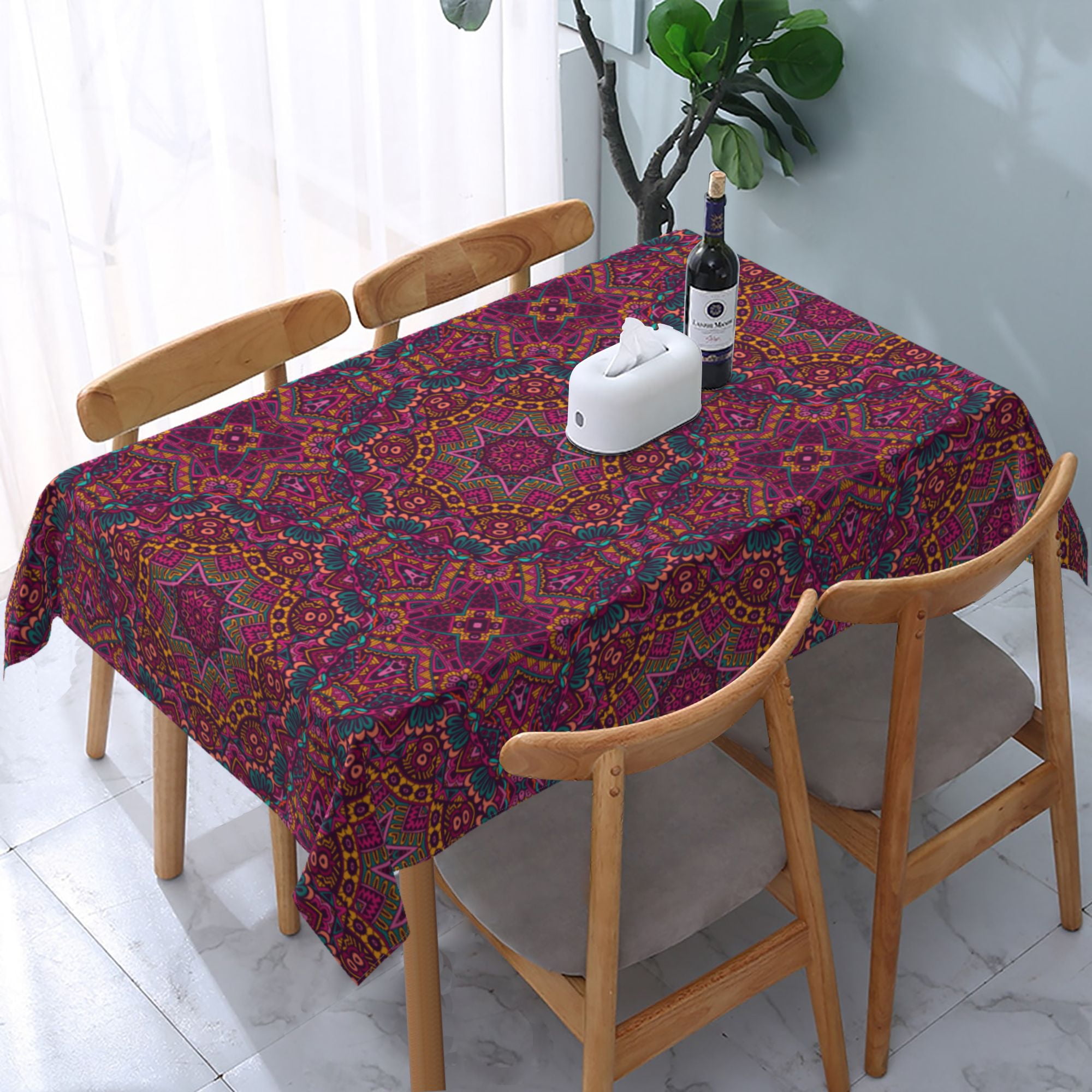 Tablecloth Mandala Pattern Table Cloth For Rectangle Tables Waterproof ...