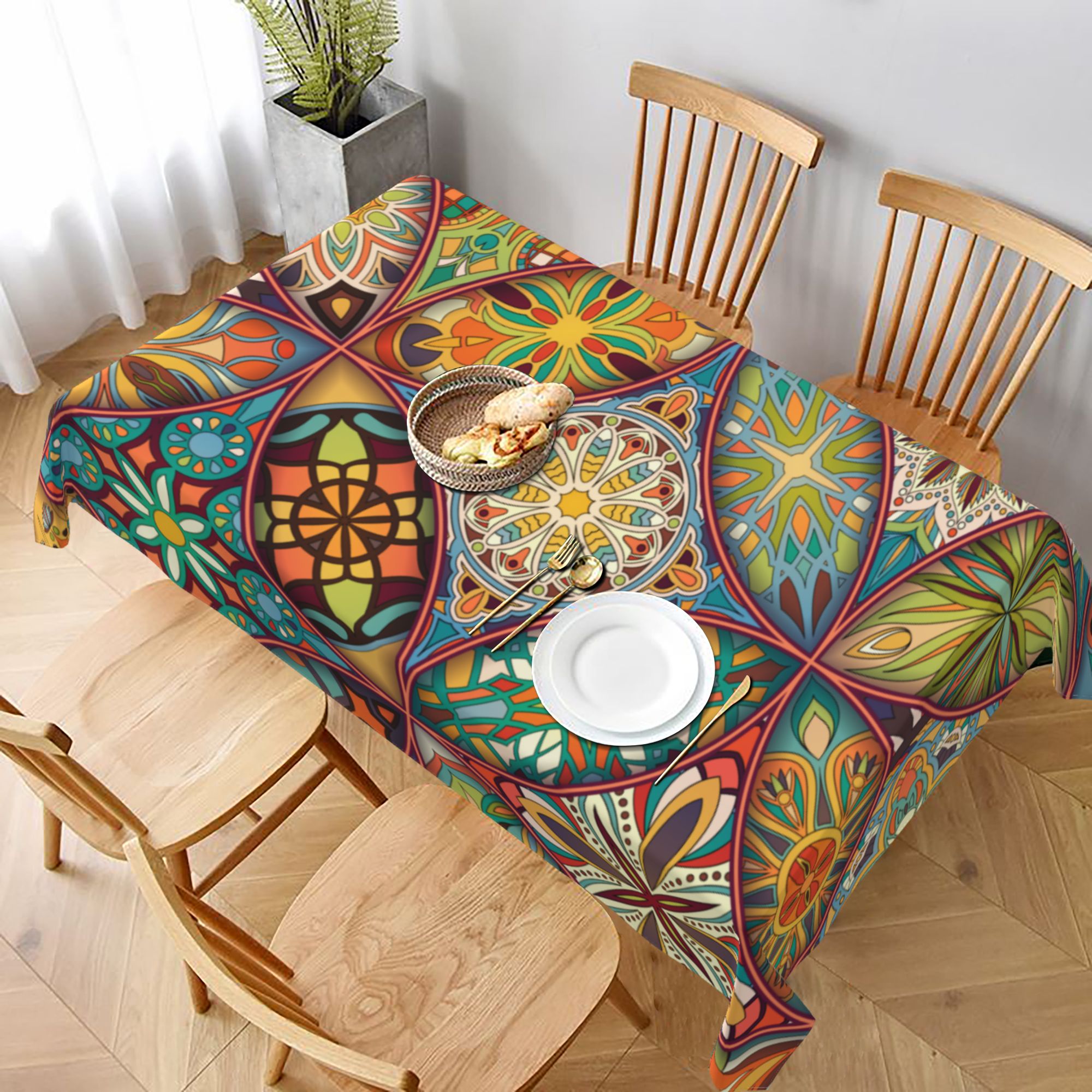 Tablecloth Mandala Pattern Table Cloth For Rectangle Tables Waterproof ...