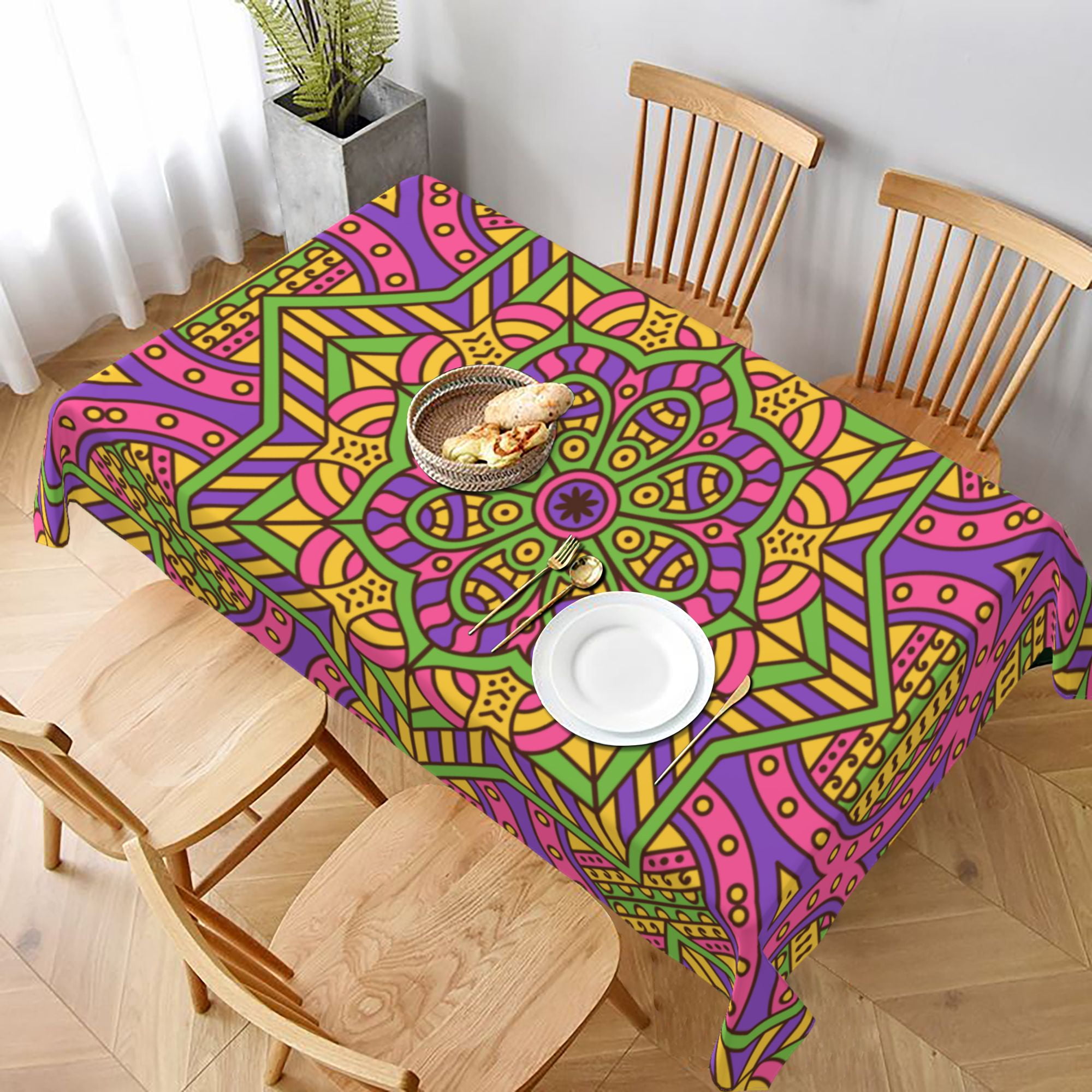 Tablecloth Mandala Pattern Table Cloth For Rectangle Tables Waterproof ...