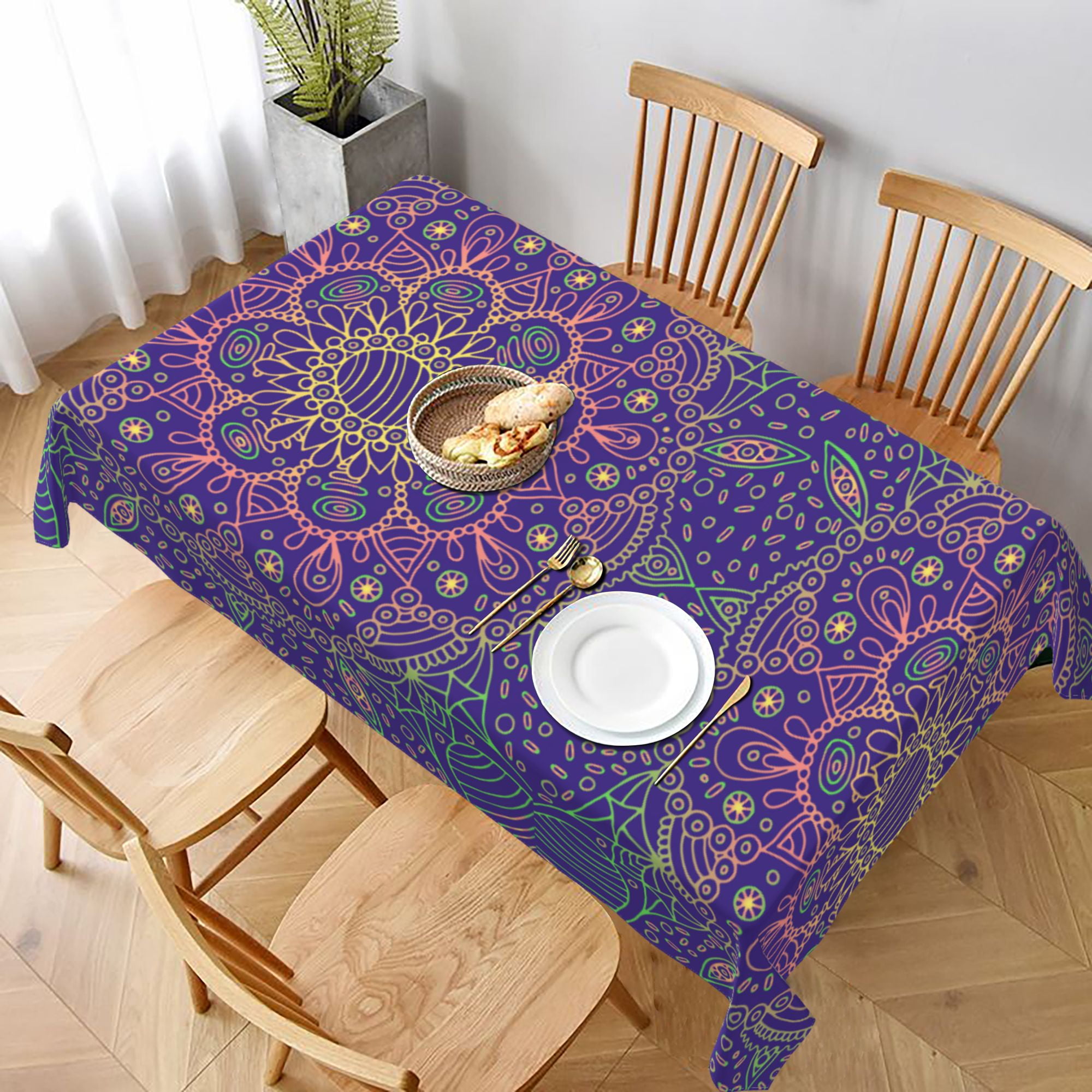 Tablecloth Mandala Pattern Table Cloth For Rectangle Tables Waterproof ...
