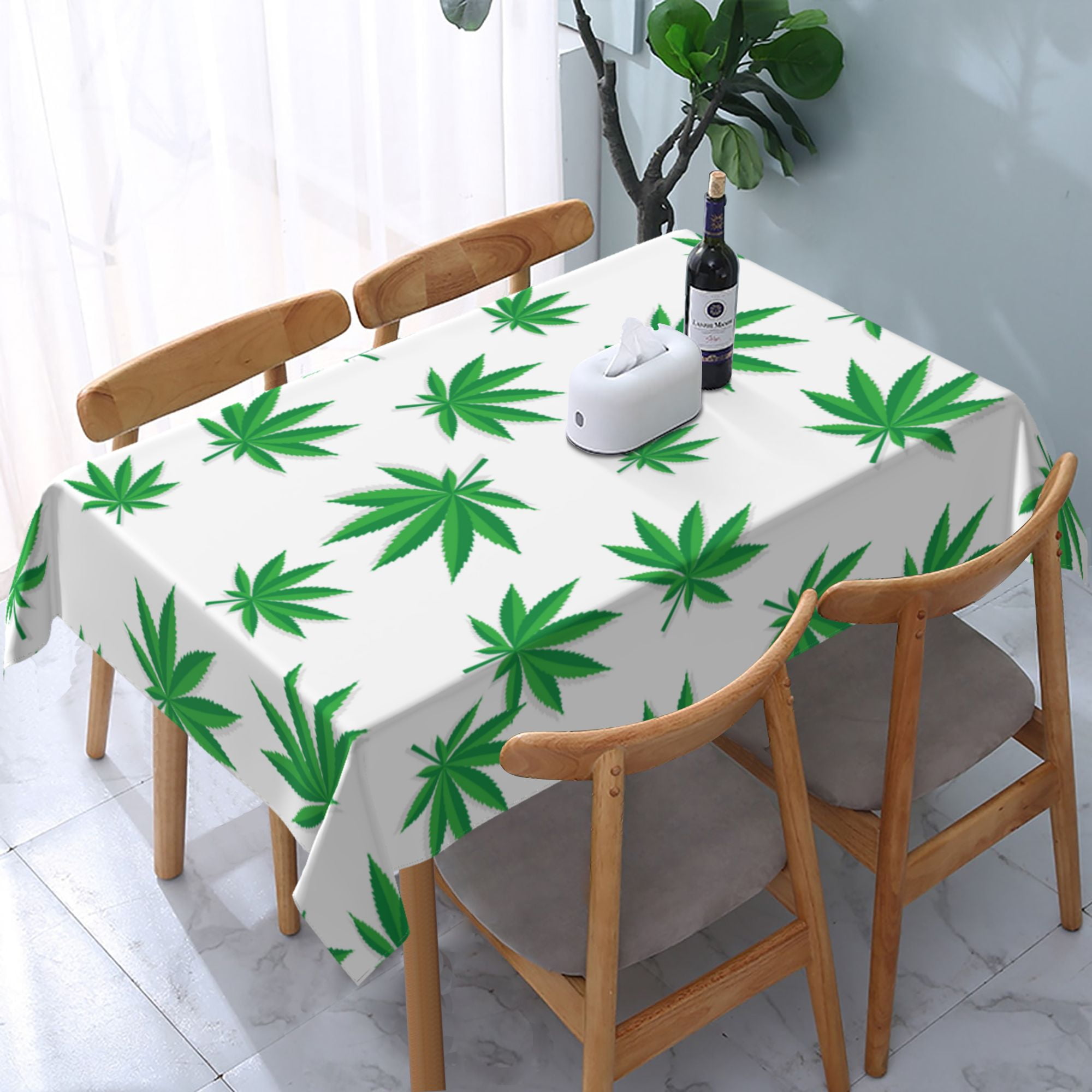 Tablecloth Marijuana Leaf Table Cloth For Rectangle Tables Waterproof ...