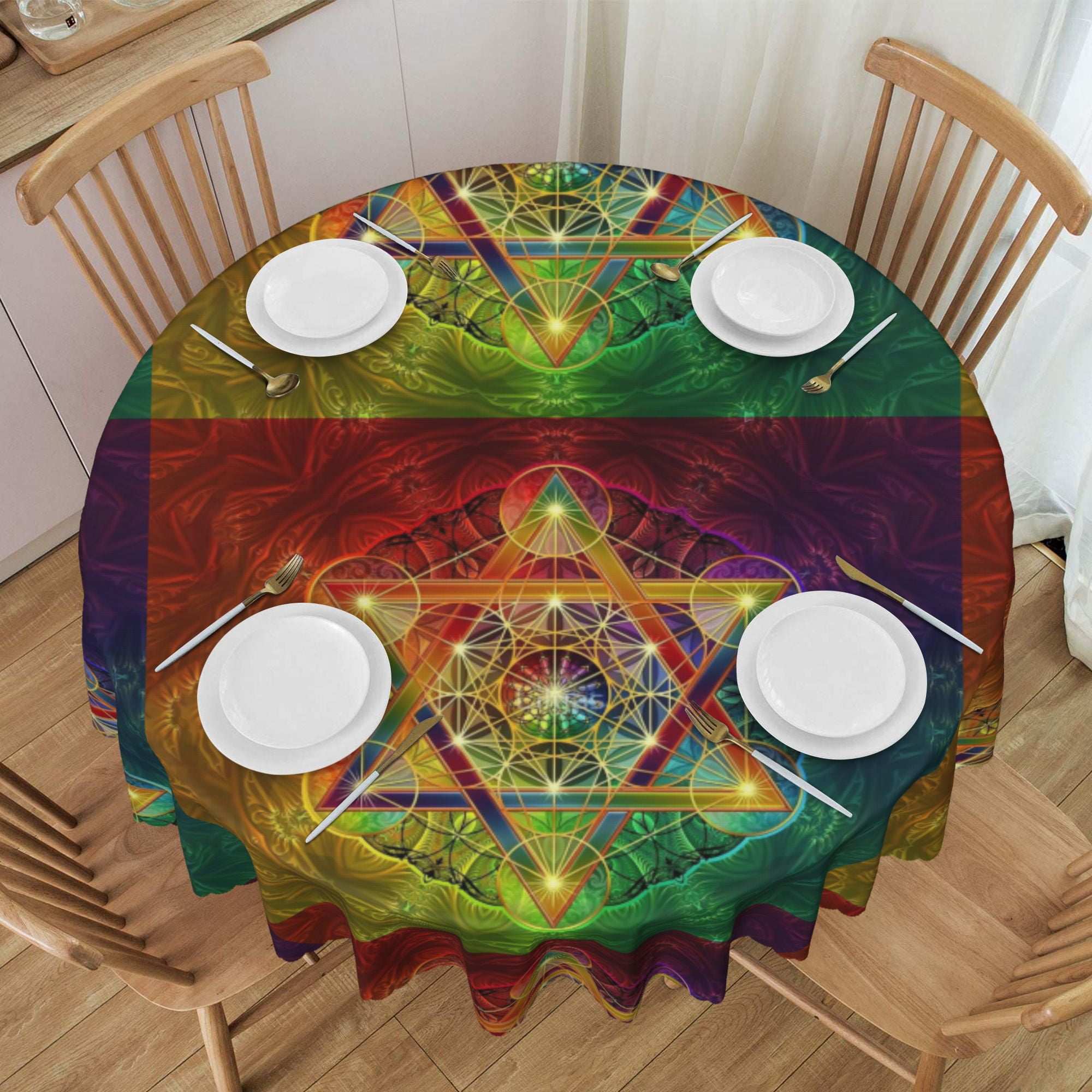 Tablecloth Metatron'S Cube With Merkabah And Flower Of Life Table Cloth ...