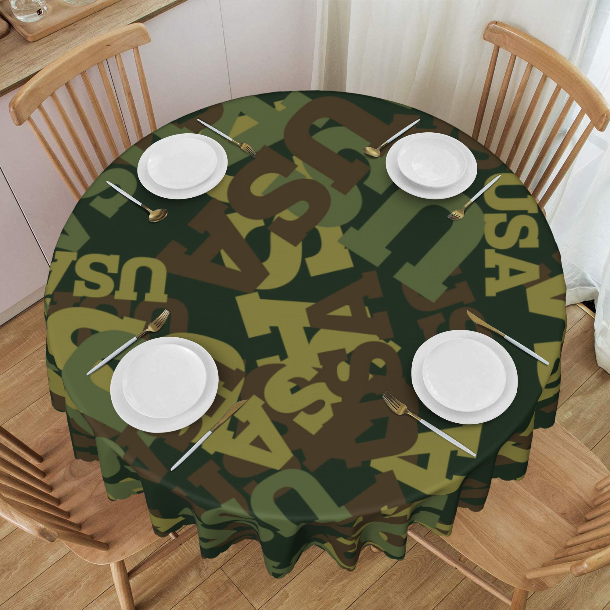 Tablecloth Military Camouflage Usa Table Cloth For Circular Tables ...