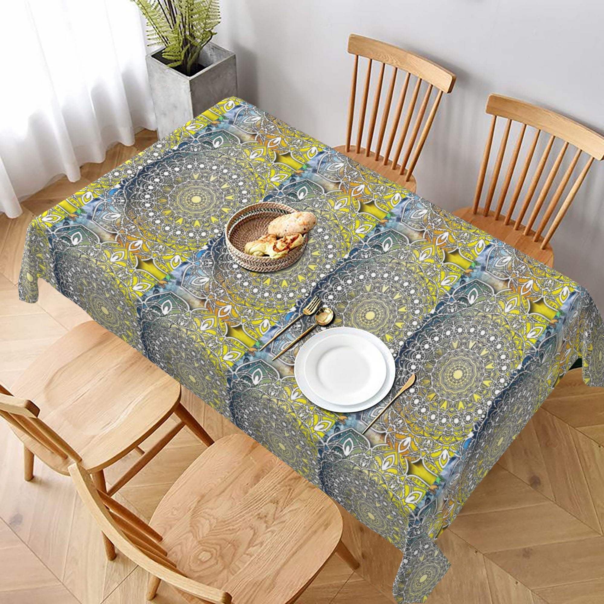 Tablecloth Mystic Asian Mandala Zen Culture Table Cloth For Rectangle ...