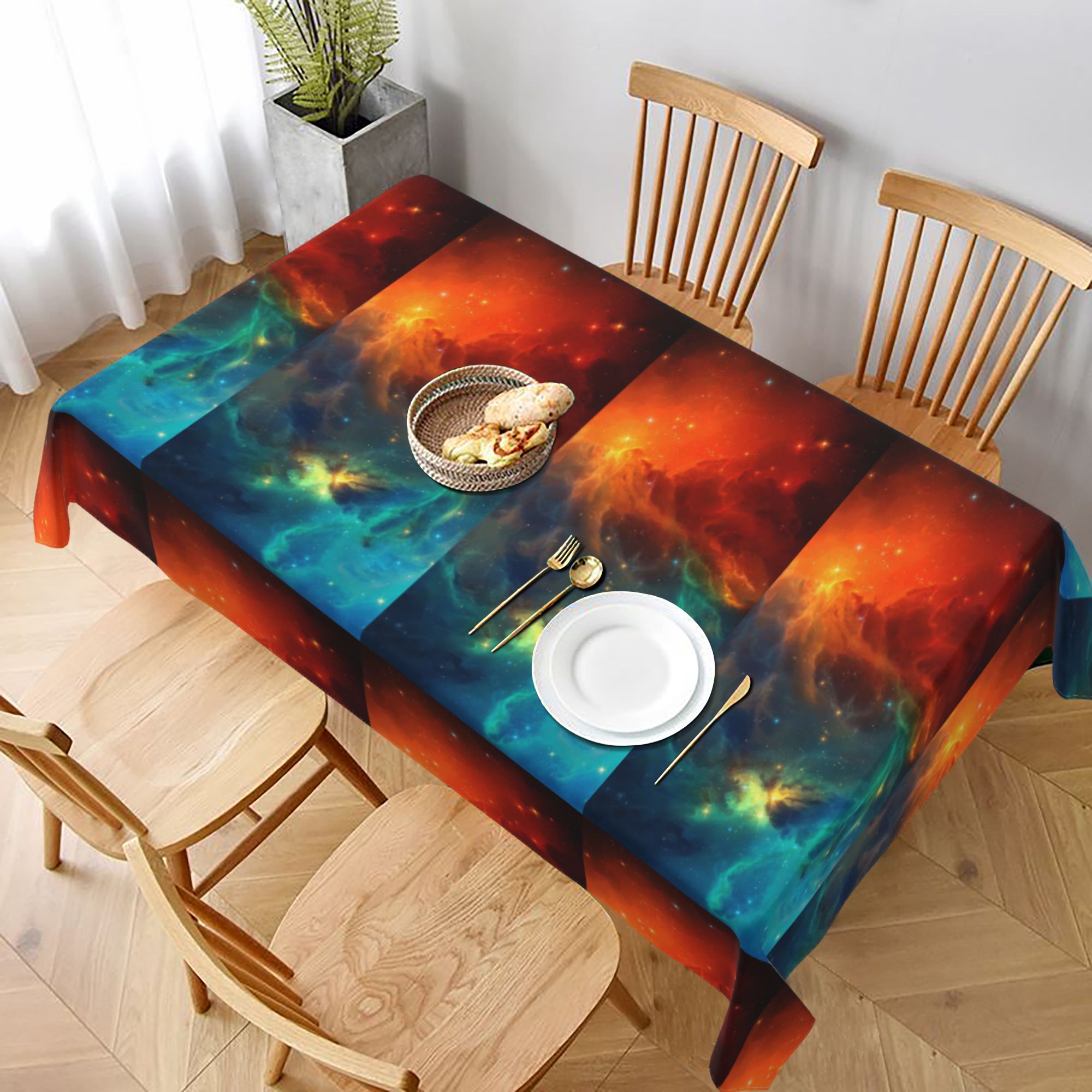 Tablecloth Nebula Wallpaper Table Cloth For Rectangle Tables Waterproof ...