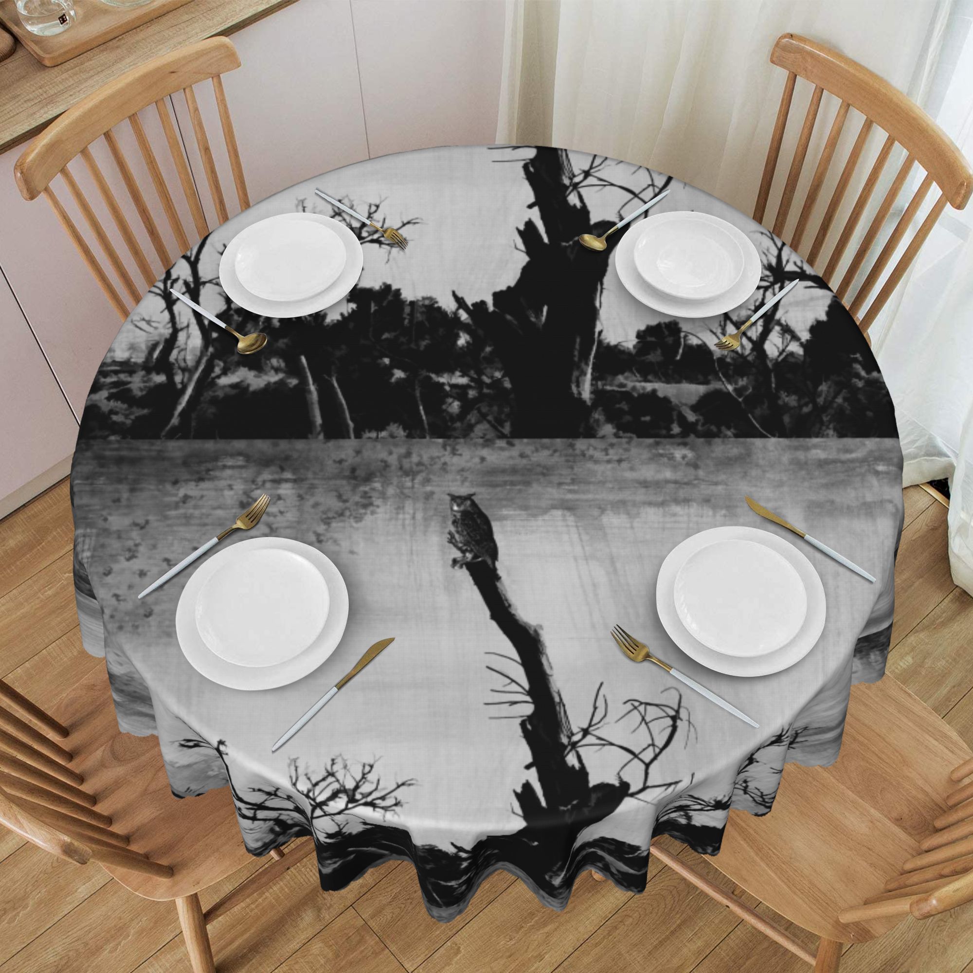 Tablecloth Owl Table Cloth For Circular Tables Waterproof Resistant ...