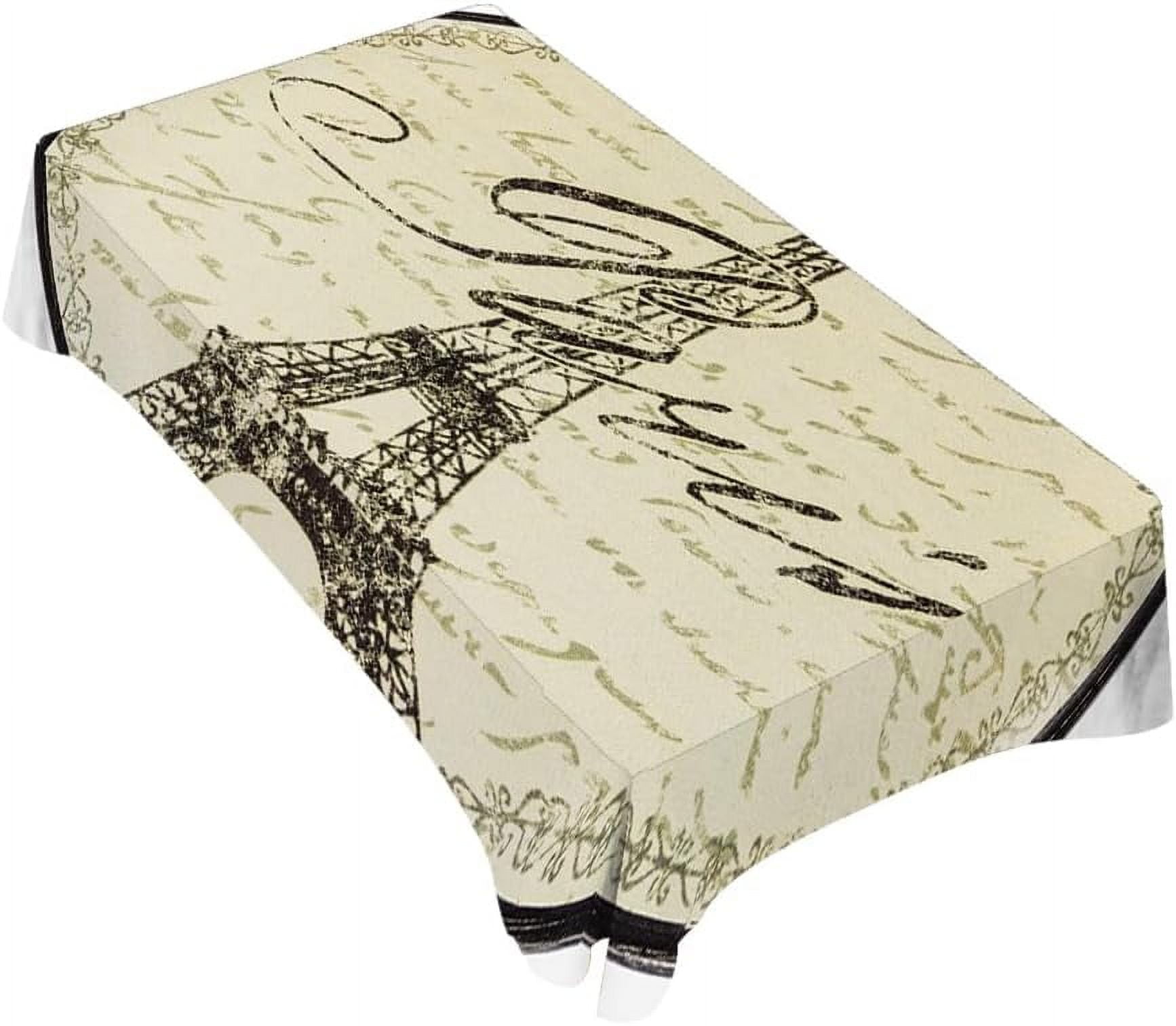 Tablecloth Paris Theme Table Cloth Rectangle Table 60 x 84 Inch Eiffel ...