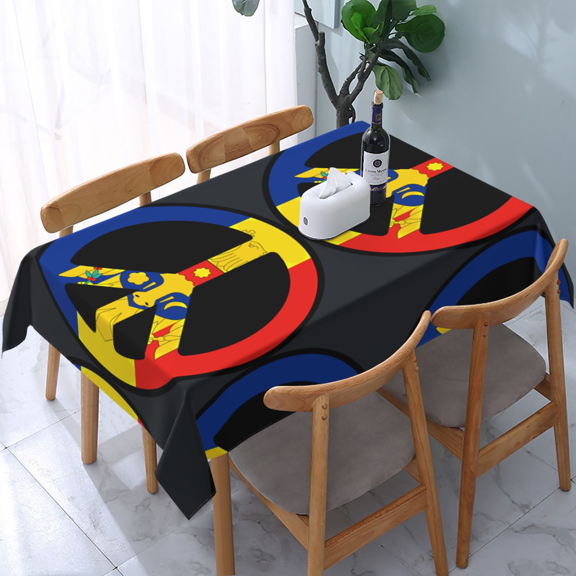 Tablecloth Peace Sign Rastafari Pattern Table Cloth For Rectangle ...