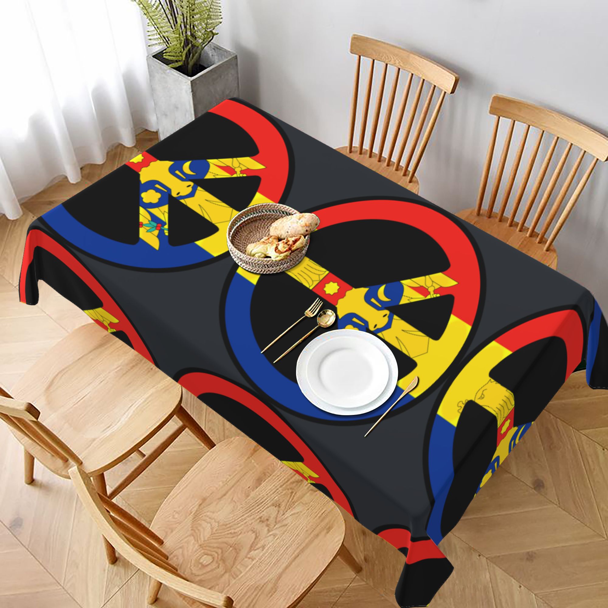 Tablecloth Peace Sign Rastafari Pattern Table Cloth For Rectangle ...