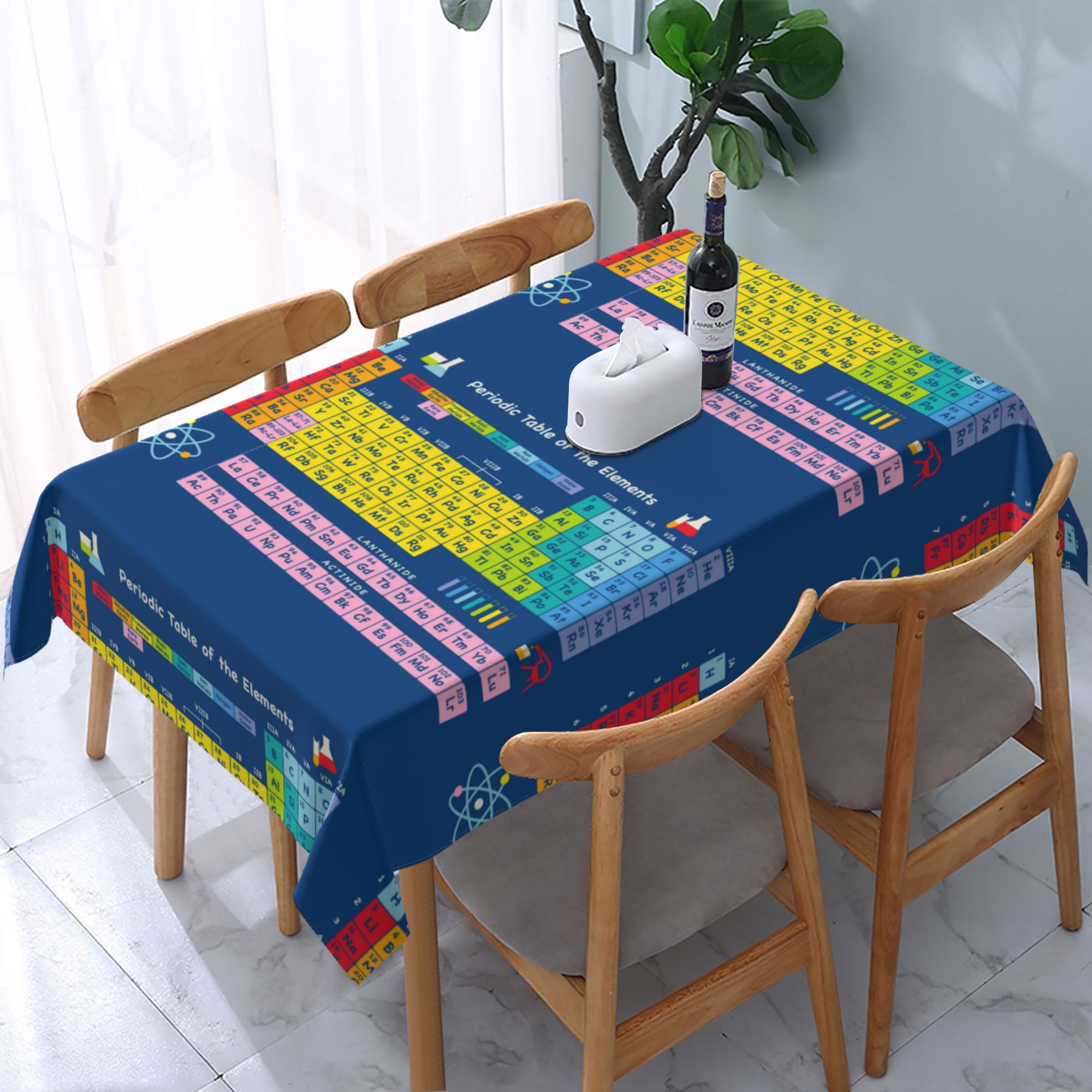 Tablecloth Periodic Table Of Elements Table Cloth For Rectangle Tables ...