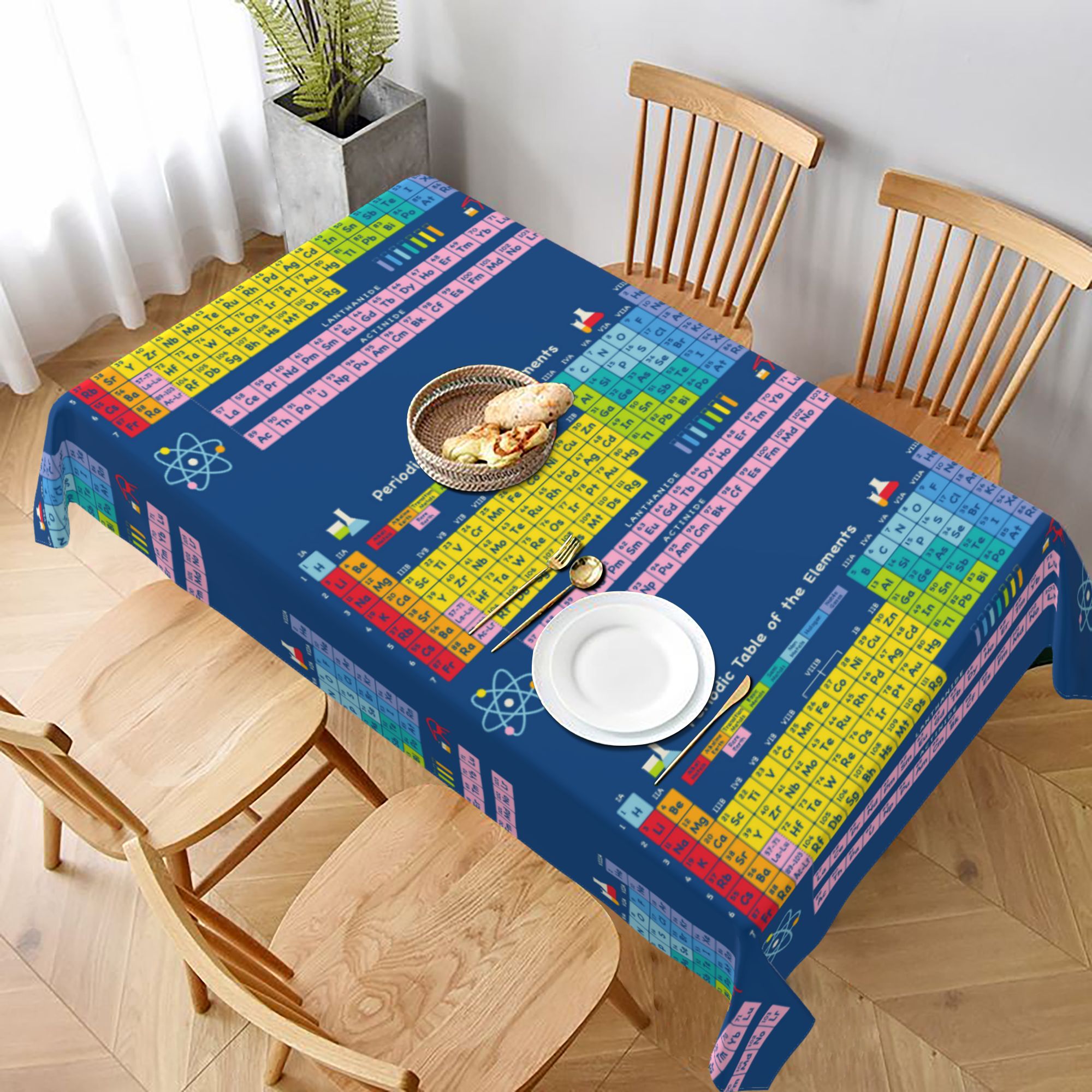 Tablecloth Periodic Table Of Elements Table Cloth For Rectangle Tables ...