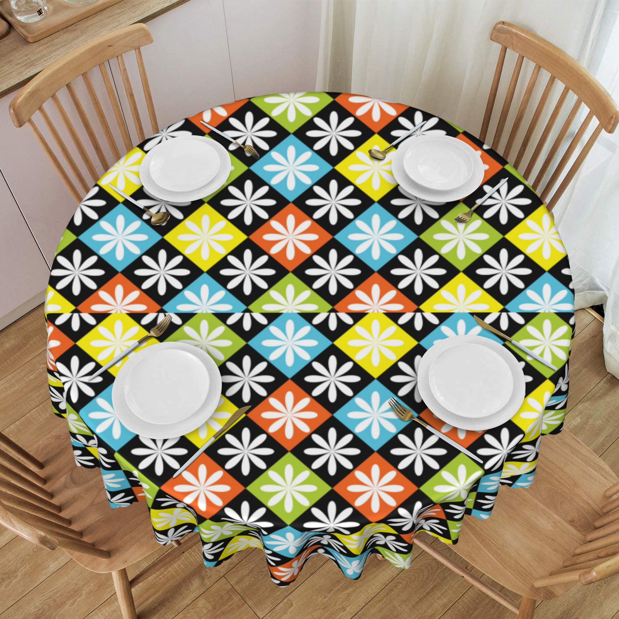 Tablecloth Plaid Background Table Cloth For Circular Tables Waterproof ...
