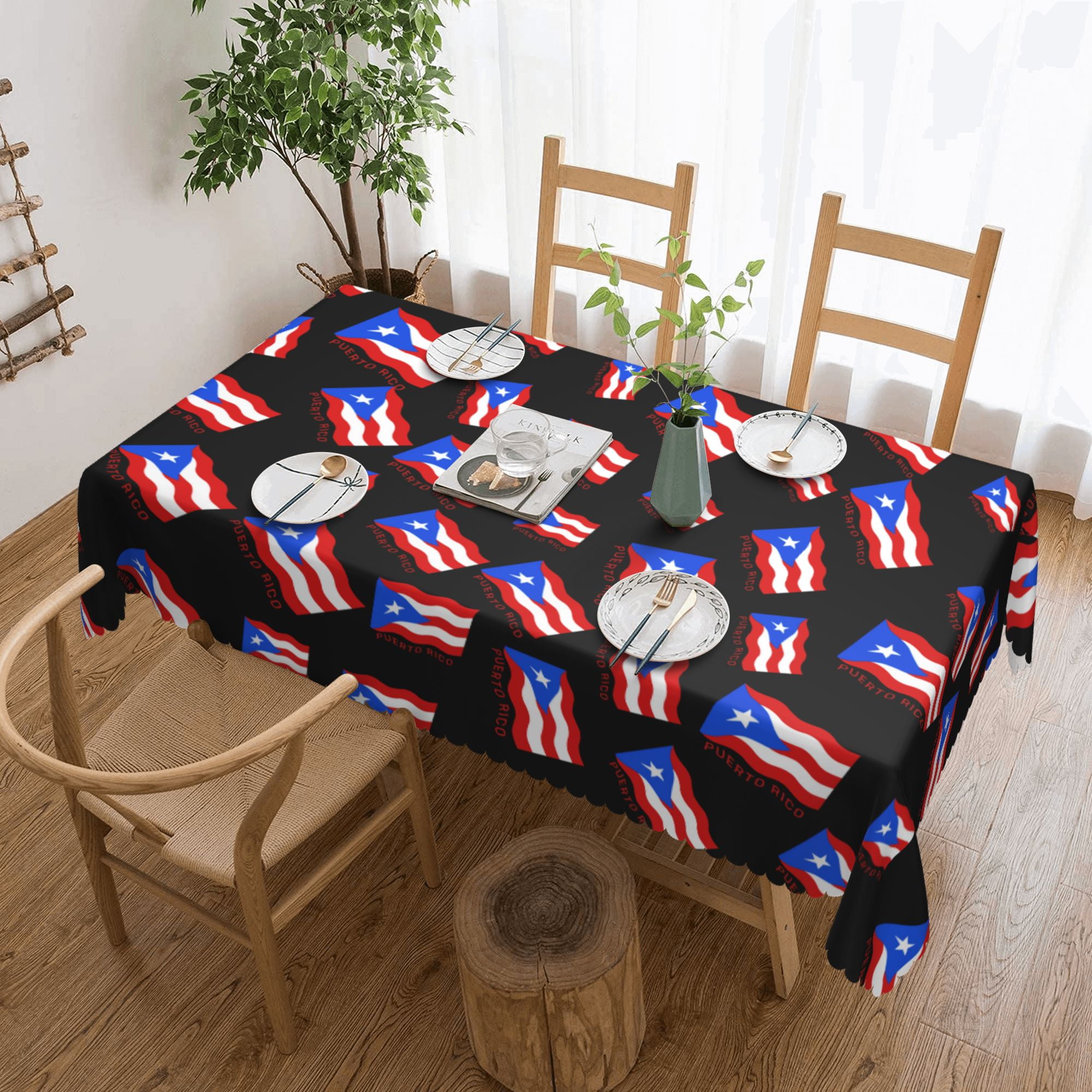 Tablecloth Puerto Rico Flag Table Cloth For Rectangle Tables Waterproof ...