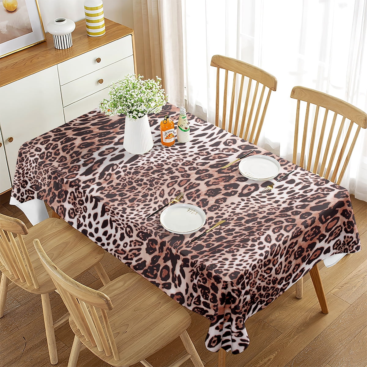 Tablecloth Rectangle Leopard Print Jungle Wildlife Leopard s Home r for ...