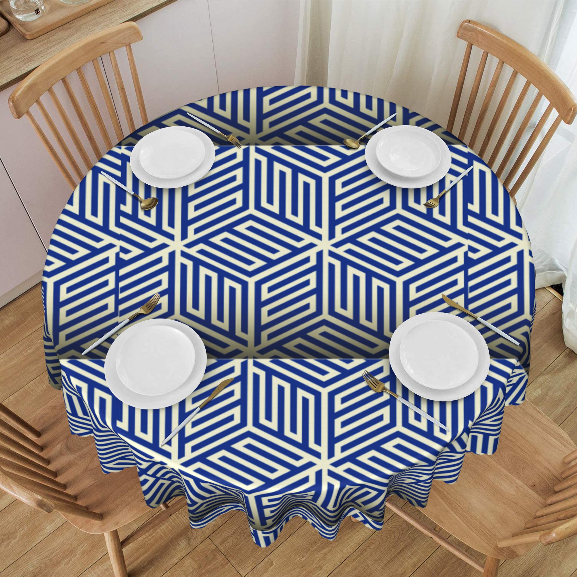 Tablecloth Retro Seamless Floral Pattern Table Cloth For Circular ...
