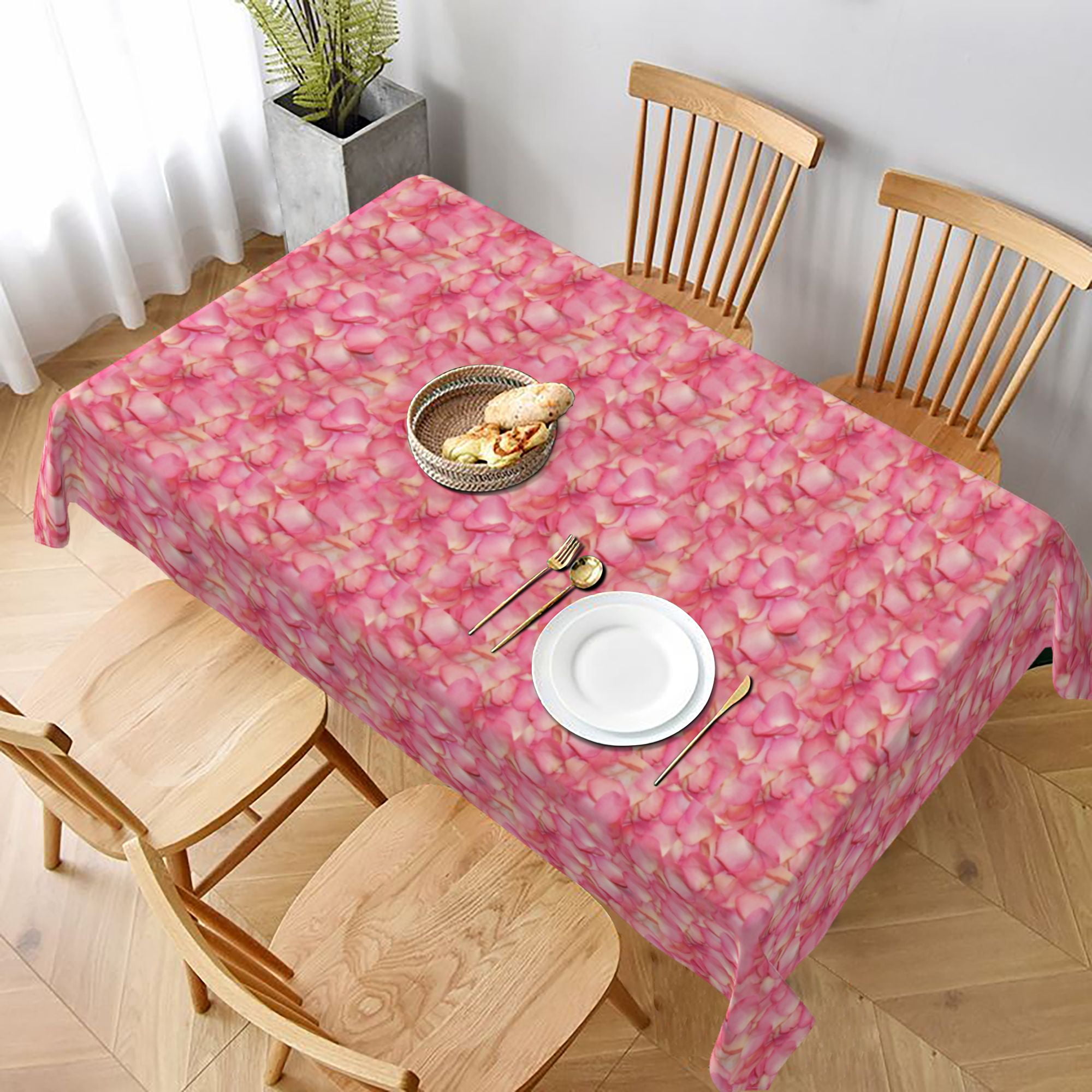 Tablecloth Rose'S Petals Table Cloth For Rectangle Tables Waterproof ...