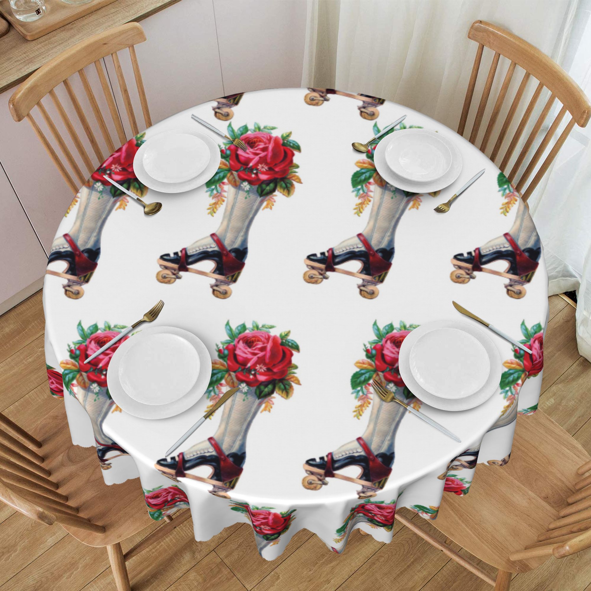 Tablecloth Roses And Boots Wallpaper Table Cloth For Circular Tables ...
