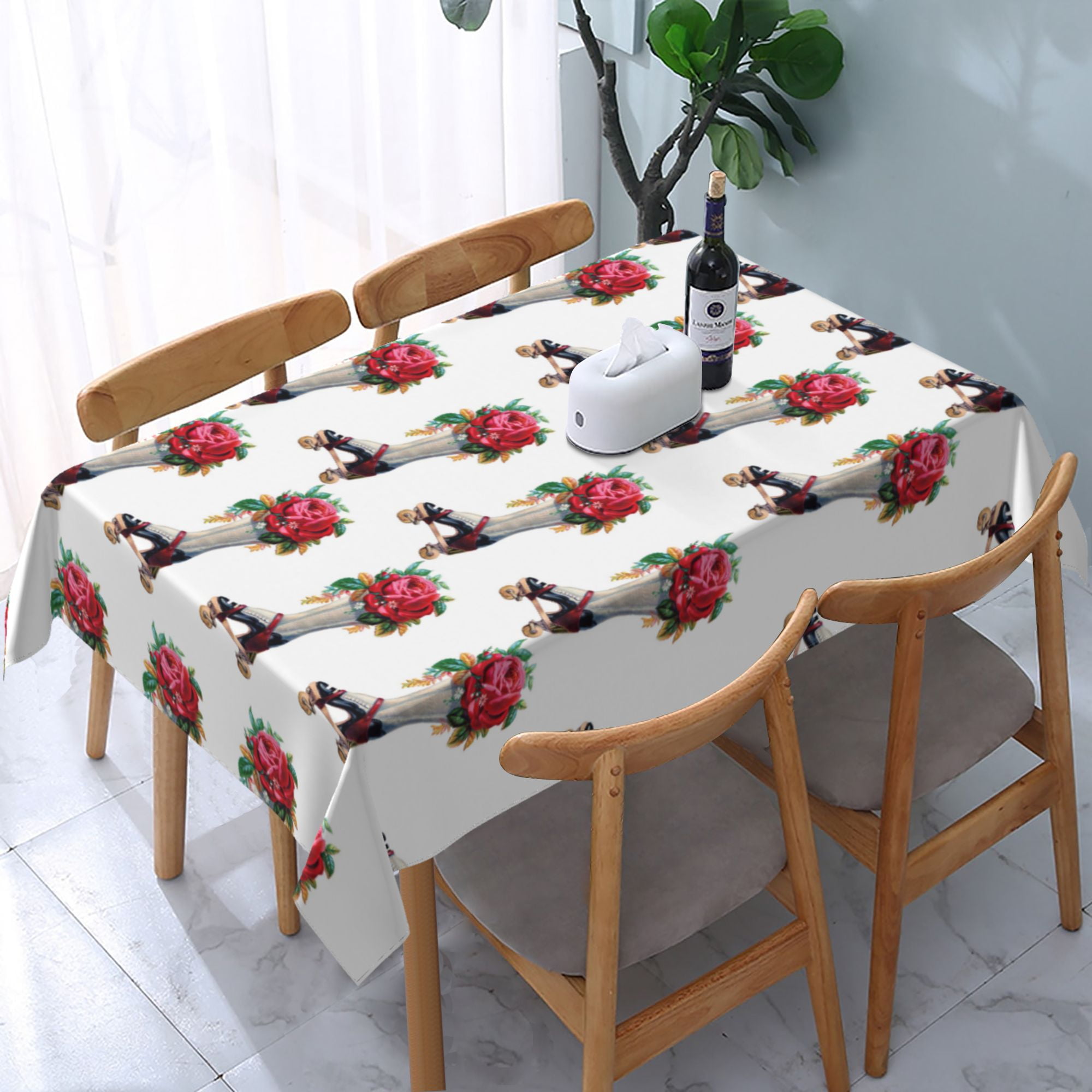 Tablecloth Roses And Boots Wallpaper Table Cloth For Rectangle Tables ...
