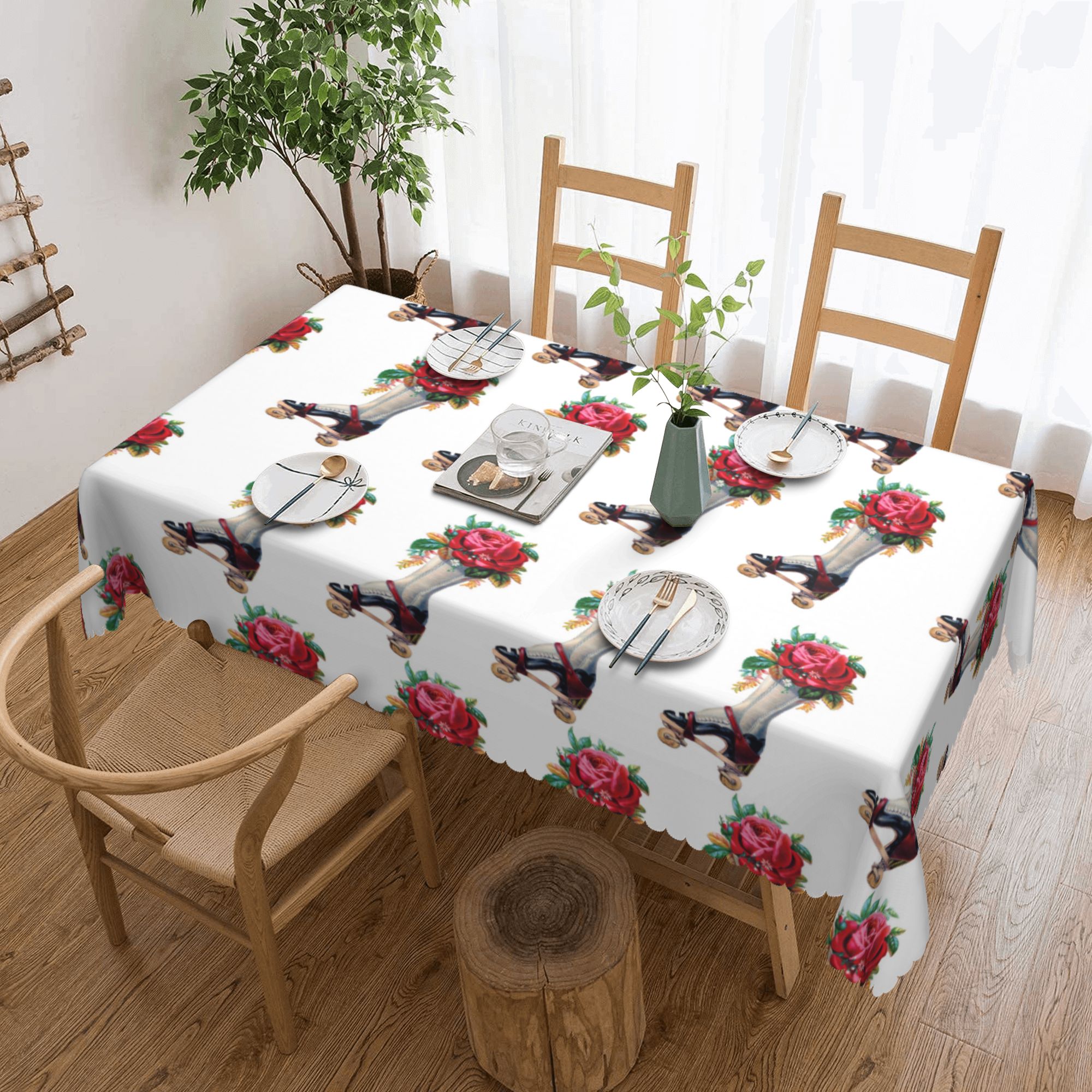 Tablecloth Roses And Boots Wallpaper Table Cloth For Rectangle Tables ...