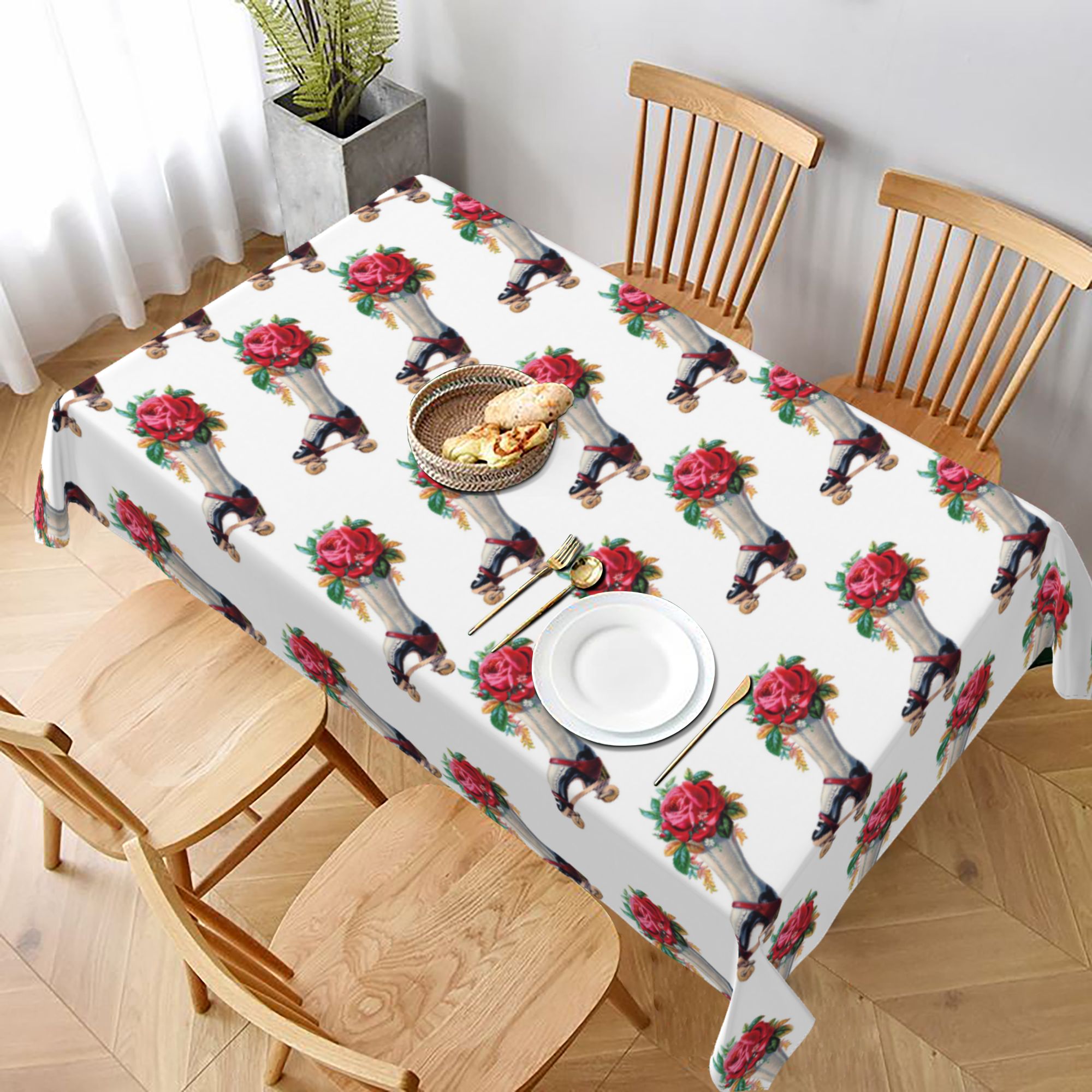 Tablecloth Roses And Boots Wallpaper Table Cloth For Rectangle Tables ...