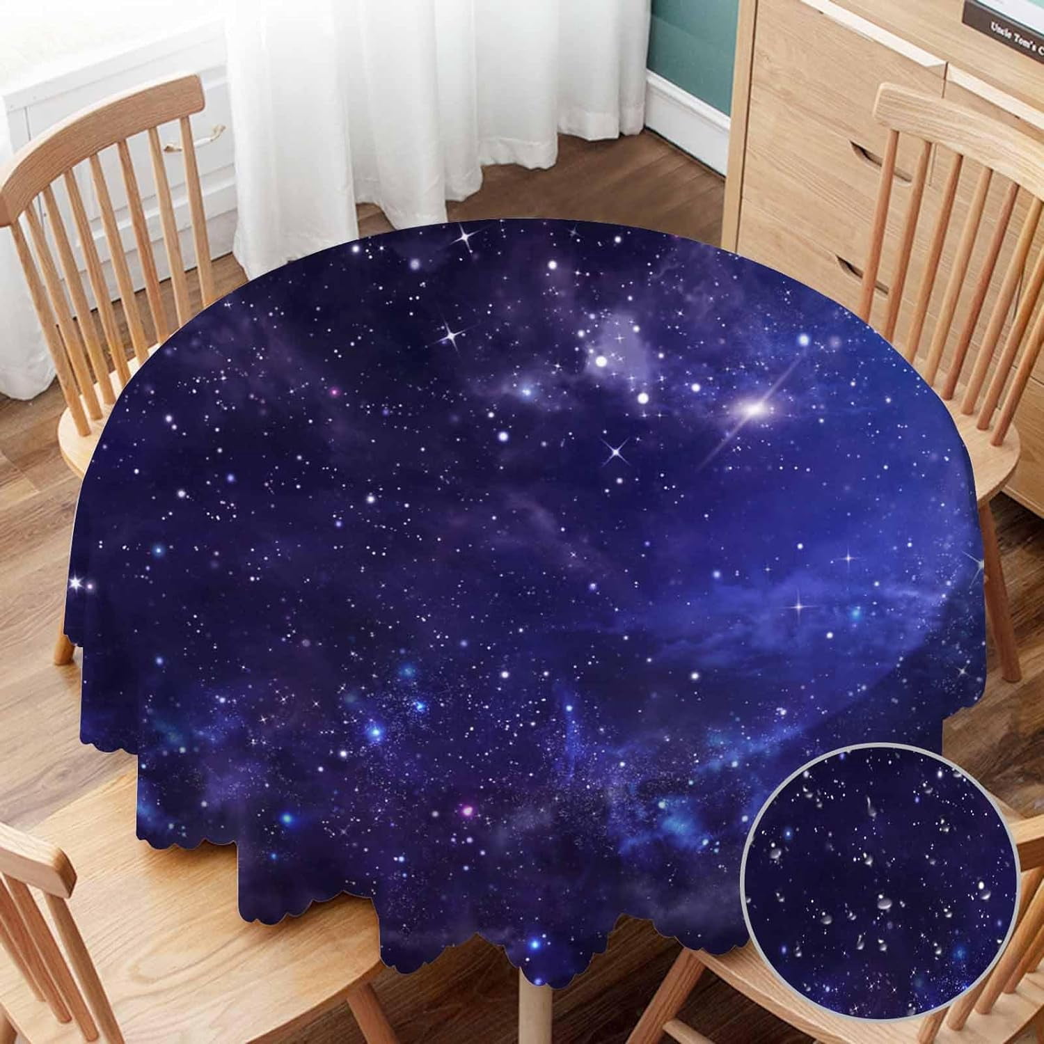Tablecloth Round Galaxy Universe Table Cloth Starry Night Sky Stars ...