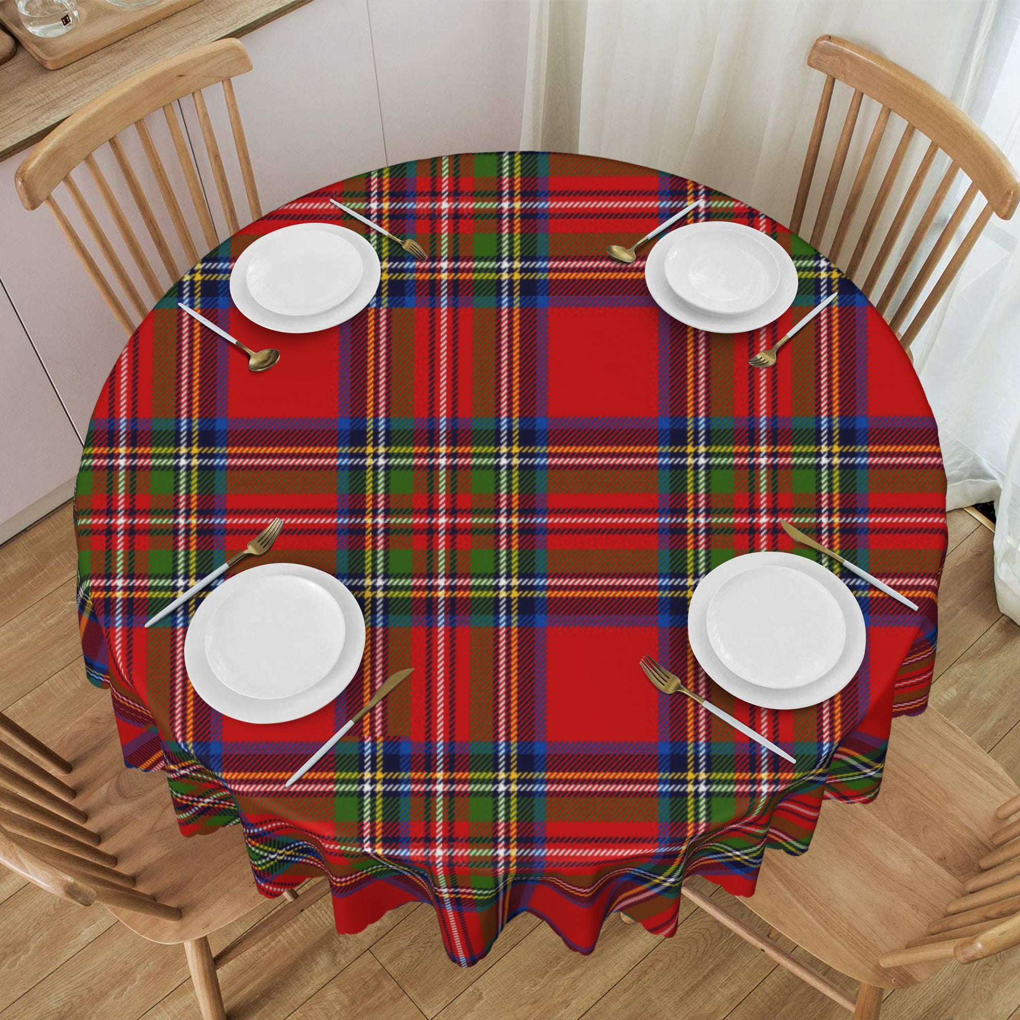 Tablecloth Royal Stewart Tartan Clan Ski Mask Table Cloth For Circular ...