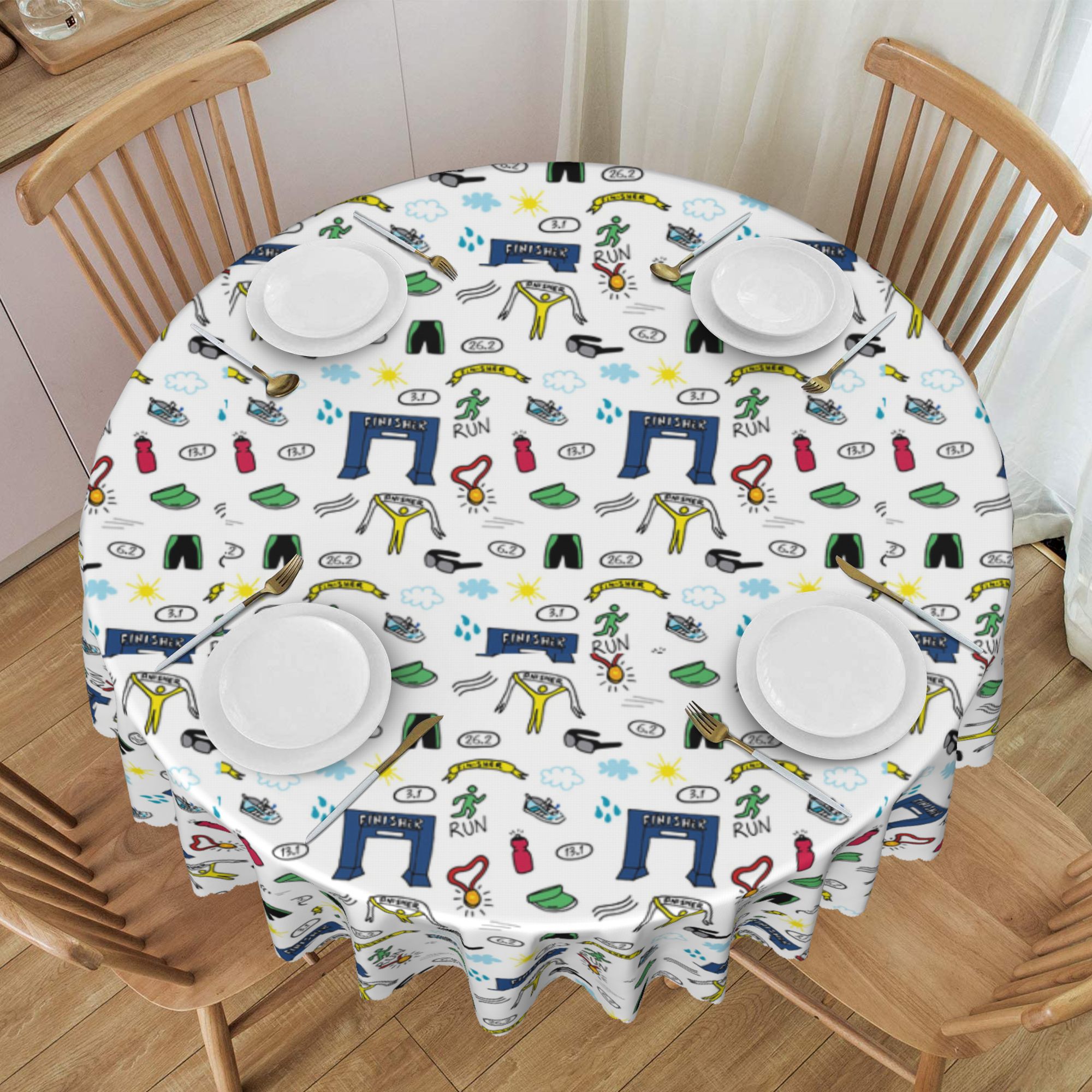 Tablecloth Running Doodles - Designed Table Cloth For Circular Tables ...