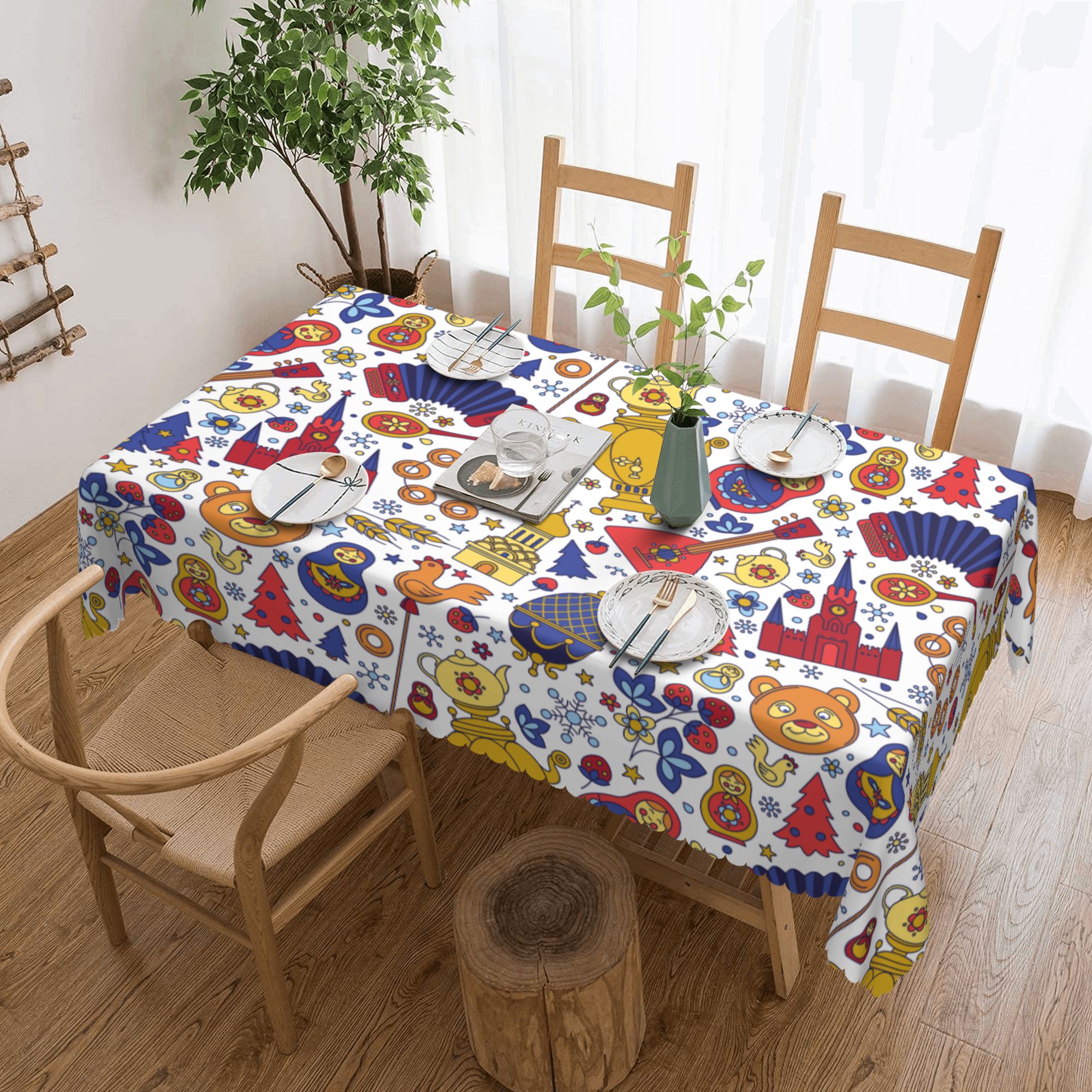 Tablecloth Russia Colored Moscow Kremlin Cathedral Russian Doll ...