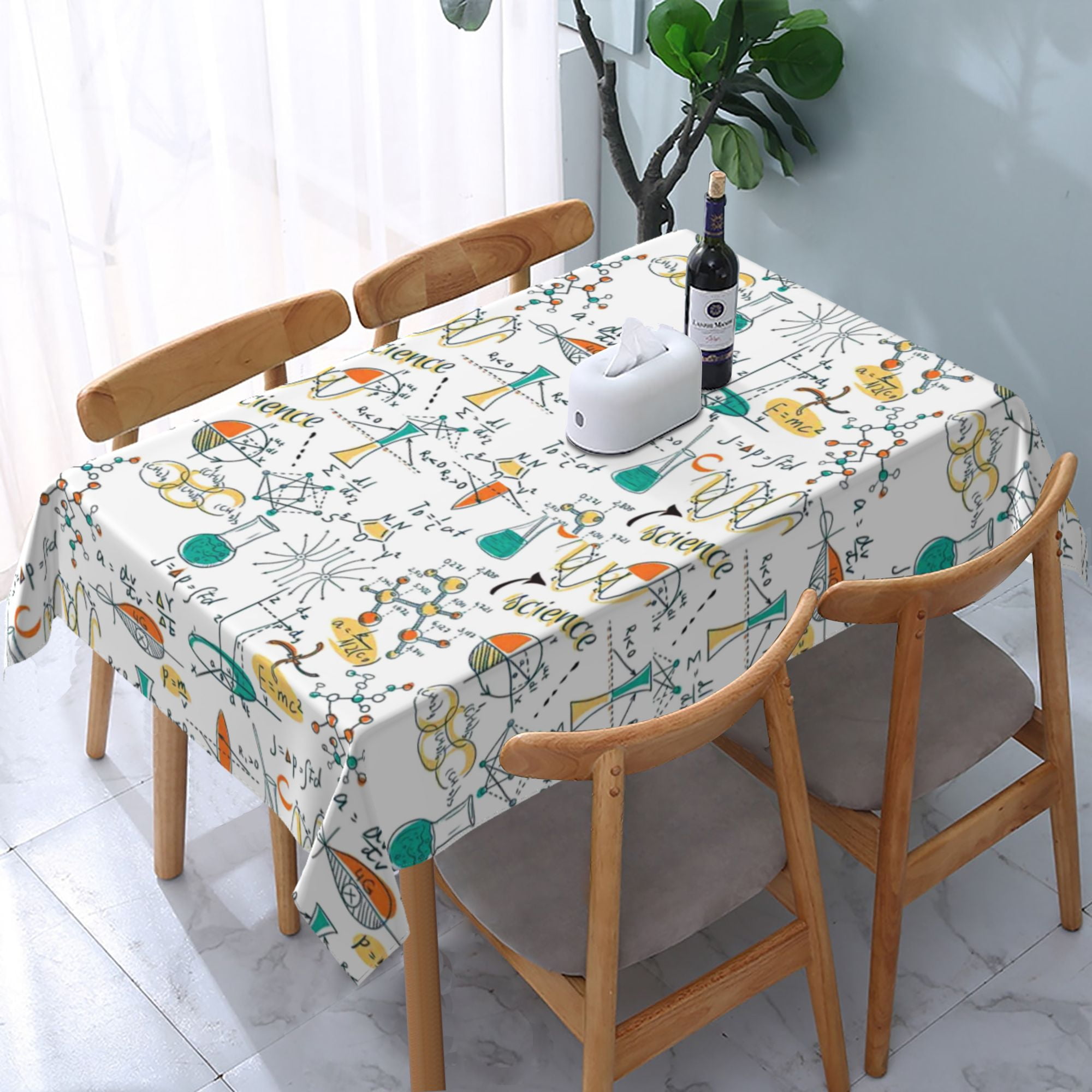 Tablecloth Science Lab Objects Education Drawing Scientific Formulas ...