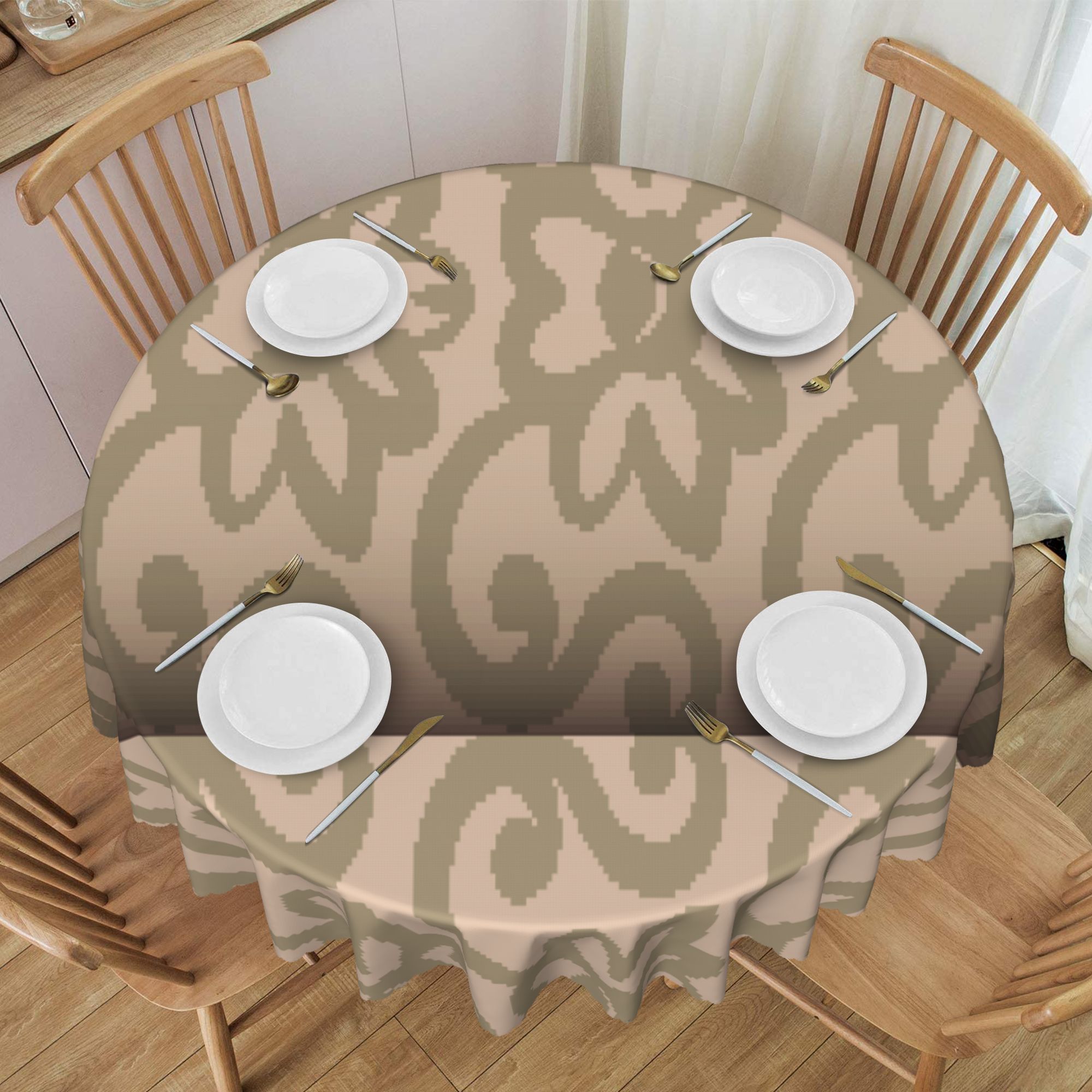 Tablecloth Seamless Pattern Table Cloth For Circular Tables Waterproof ...