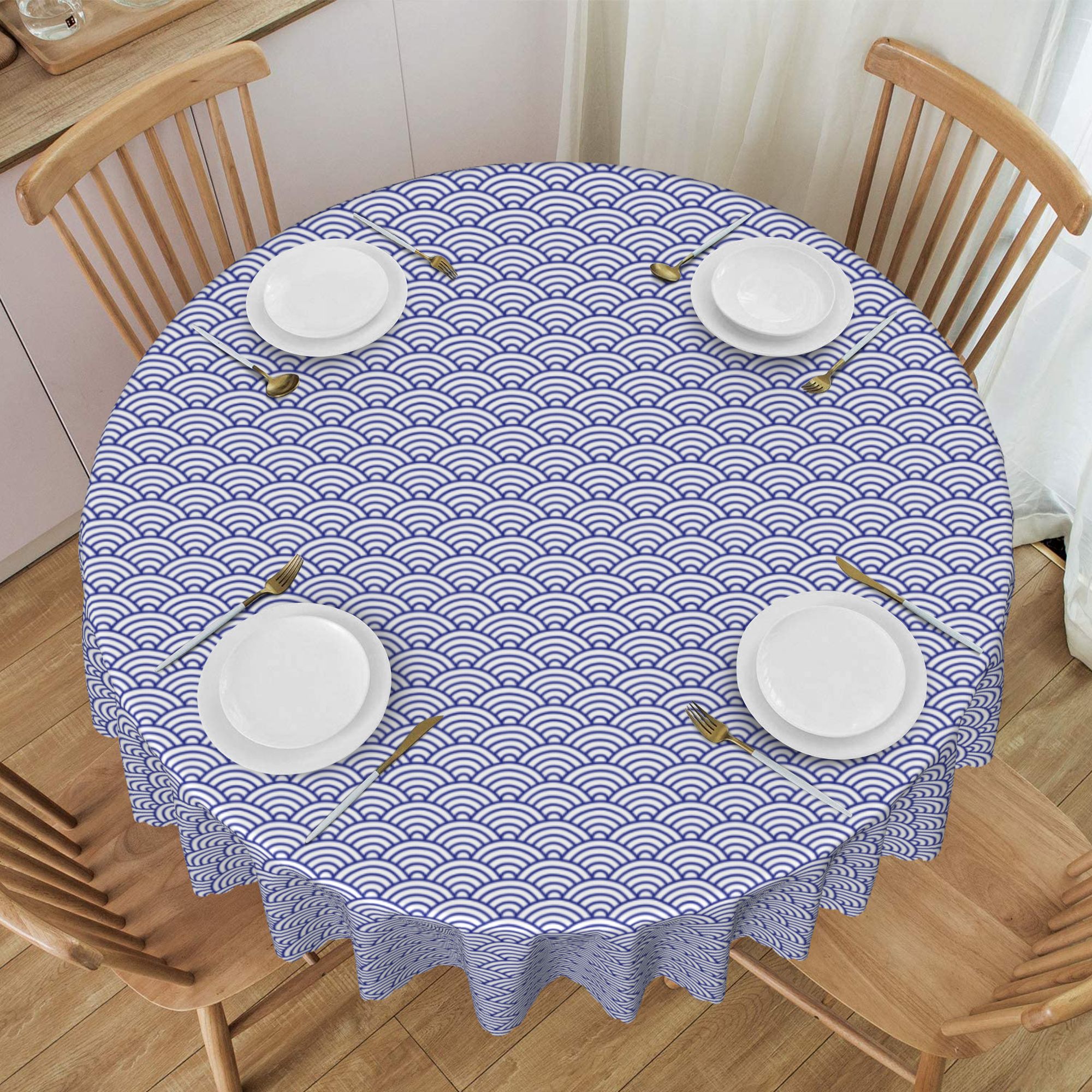 Tablecloth Seigaiha Background Pattern Table Cloth For Circular Tables ...