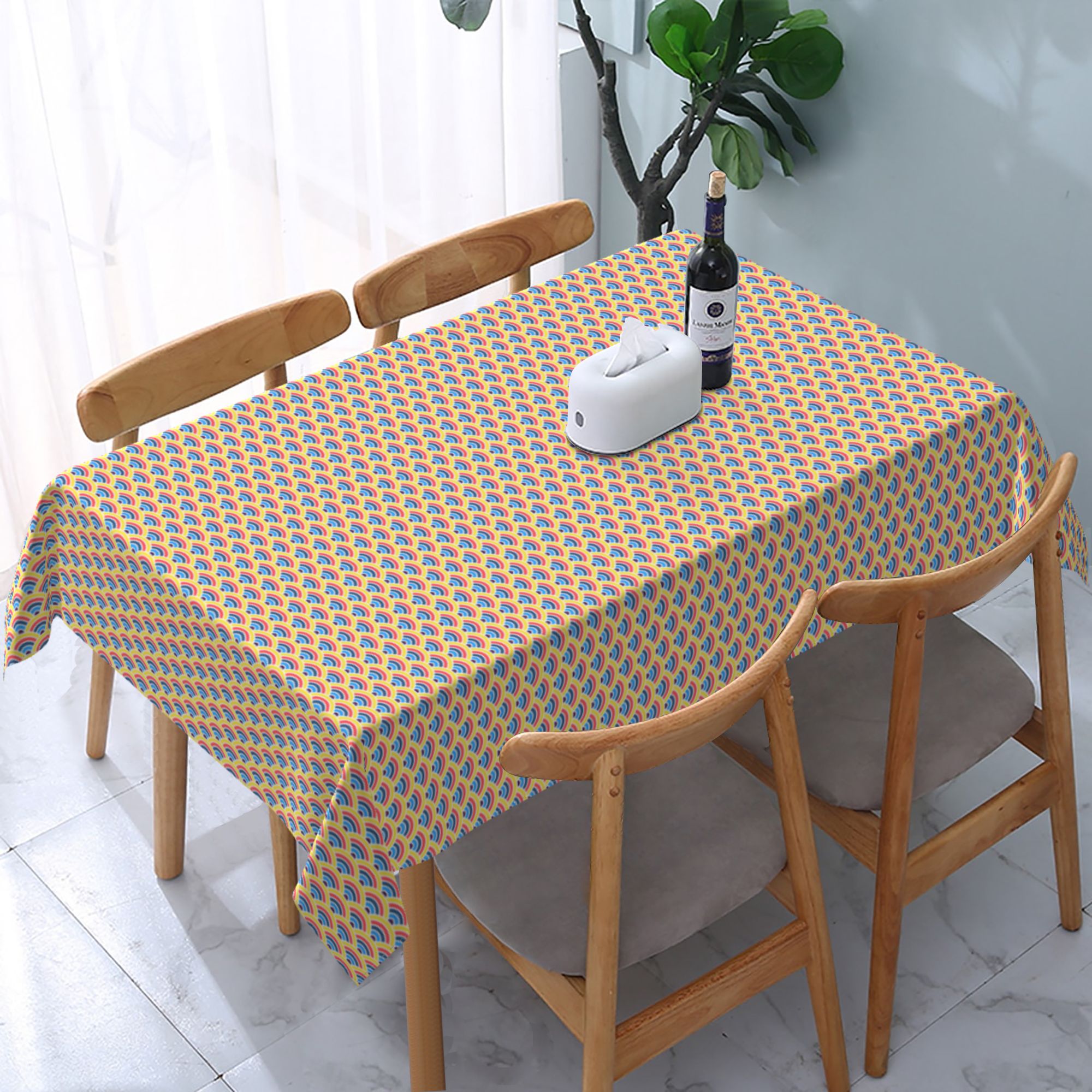 Tablecloth Seigaiha Background Pattern Table Cloth For Rectangle Tables ...