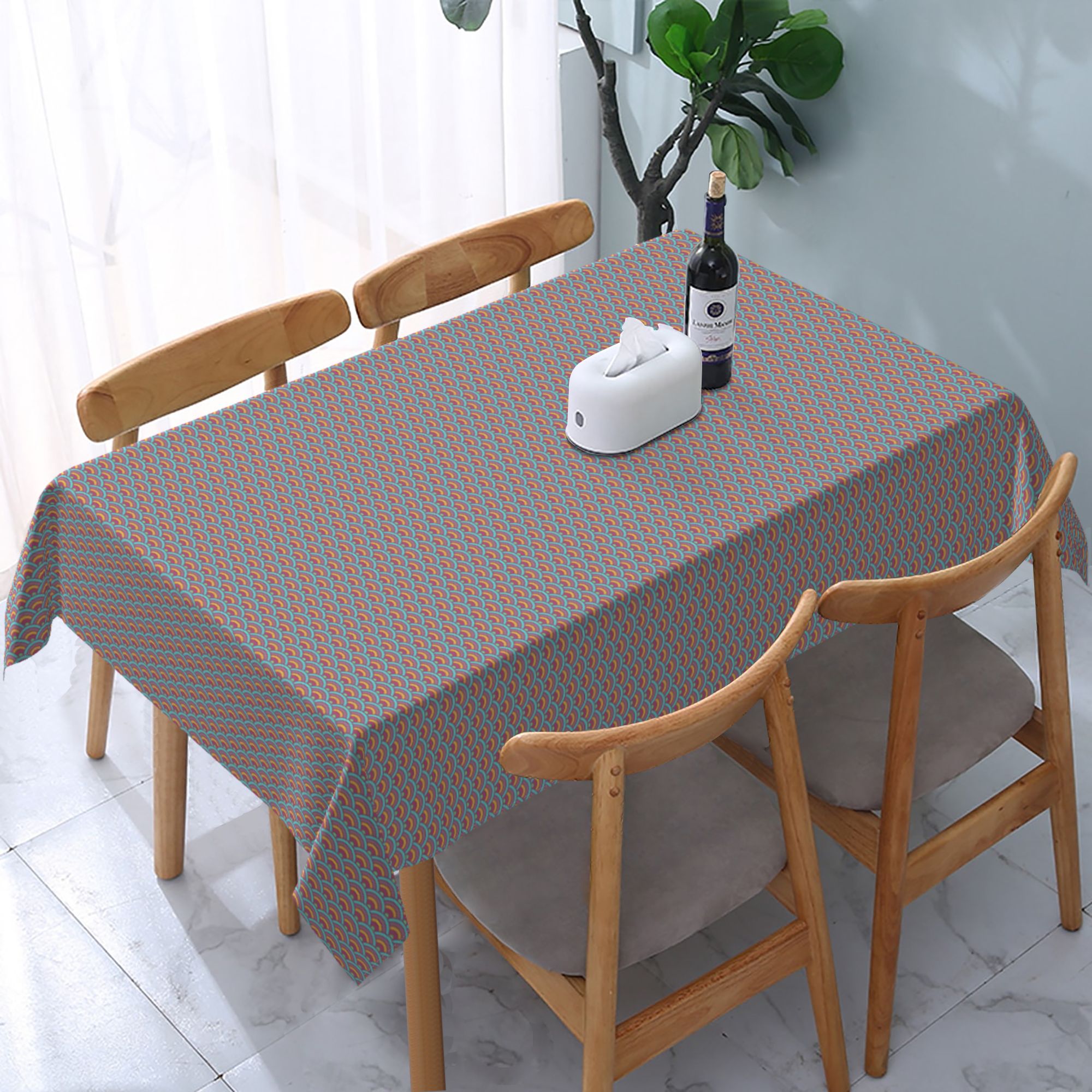 Tablecloth Seigaiha Background Pattern Table Cloth For Rectangle Tables ...