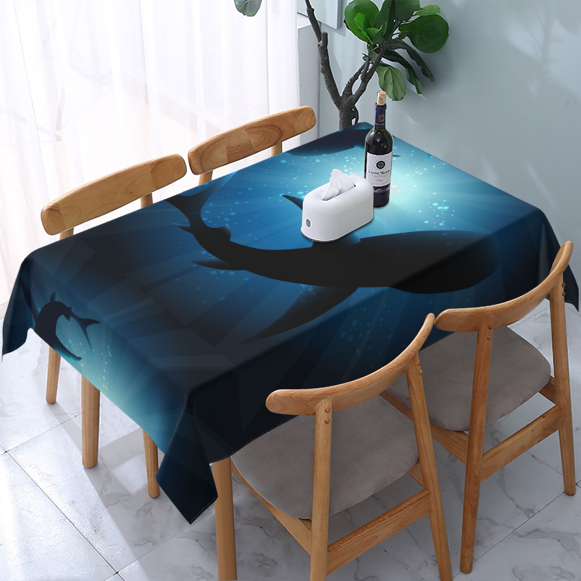 Tablecloth Sharks Under Water Table Cloth For Rectangle Tables ...