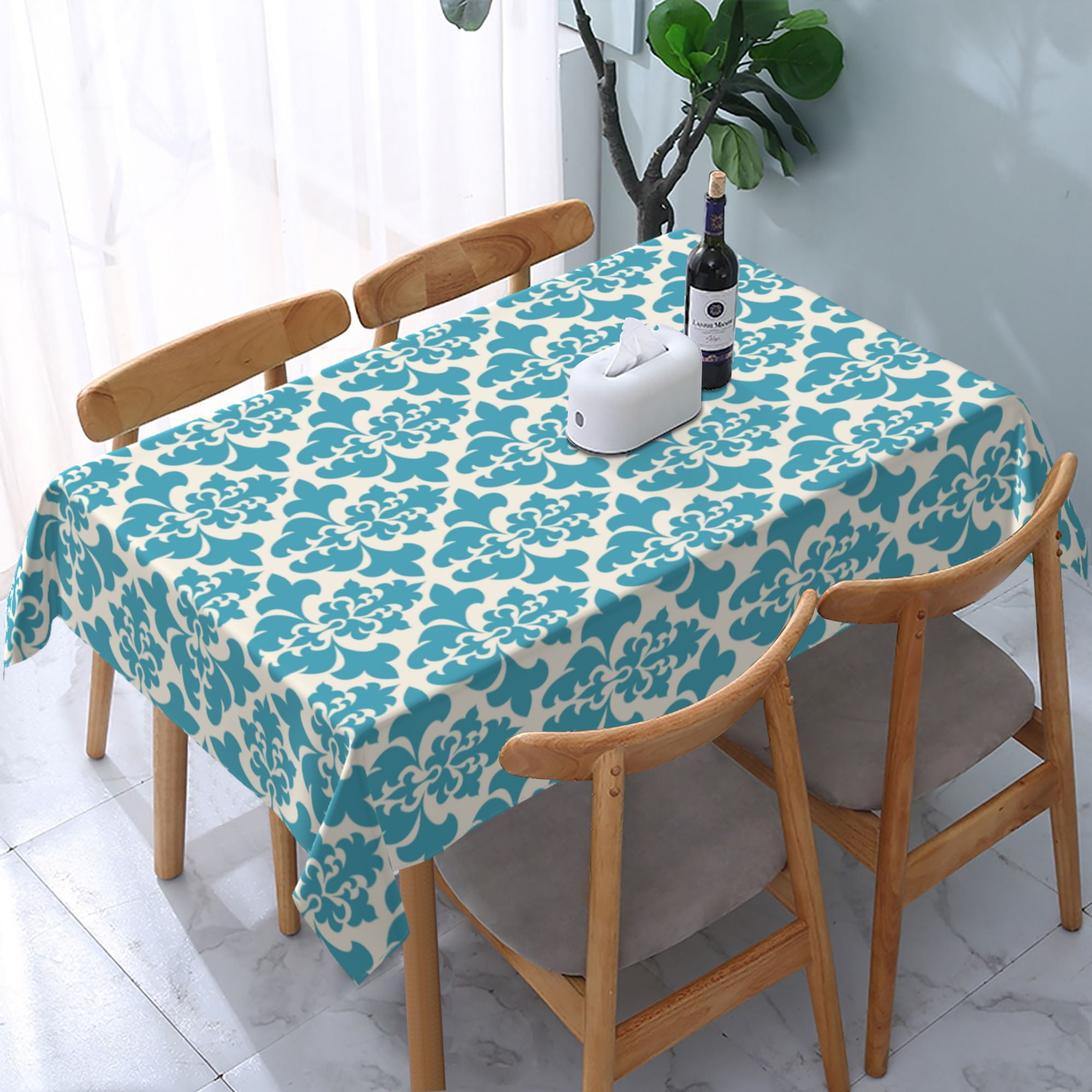 Tablecloth Simple Blue Pattern Table Cloth For Rectangle Tables ...