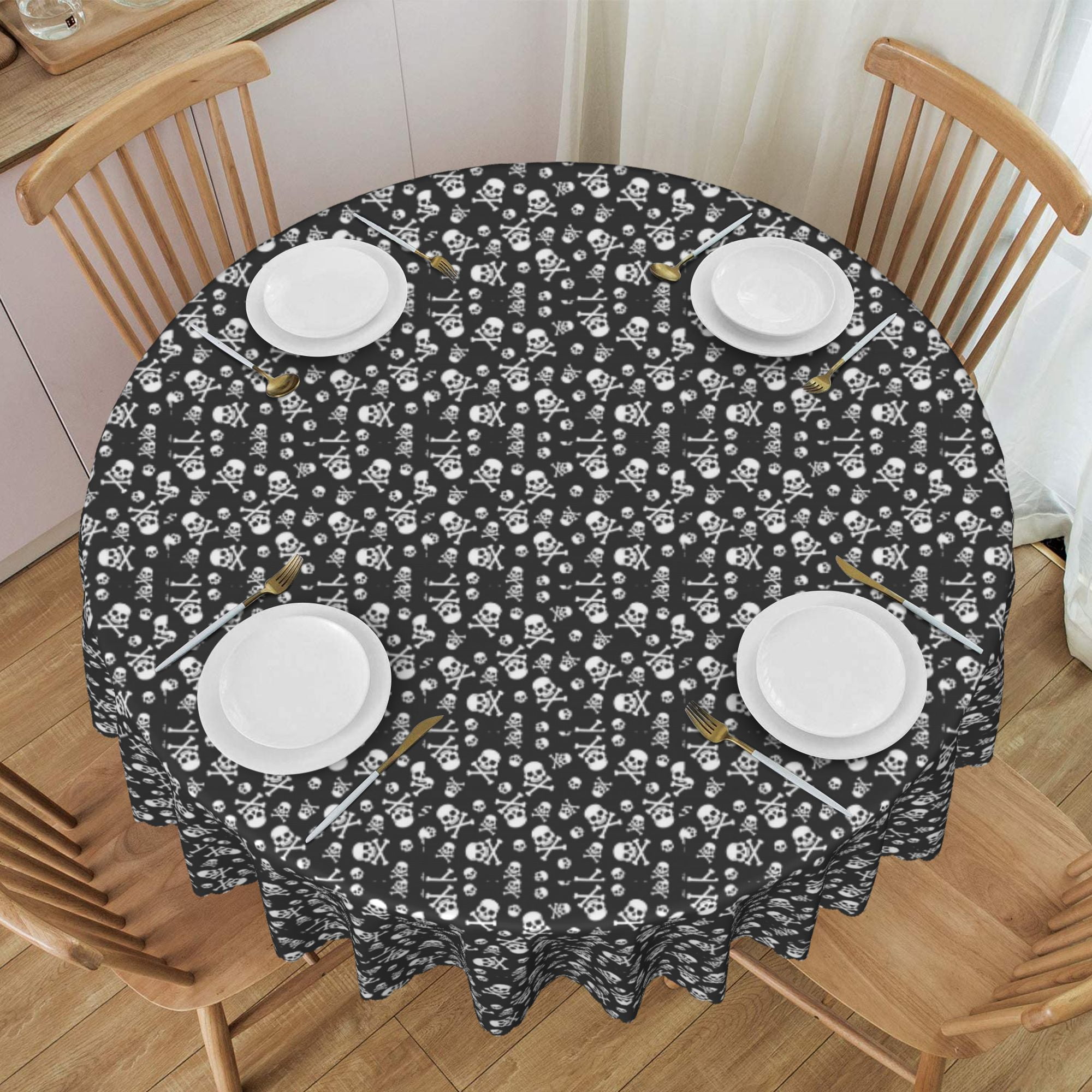 Tablecloth Skull And Crossbones Table Cloth For Circular Tables ...