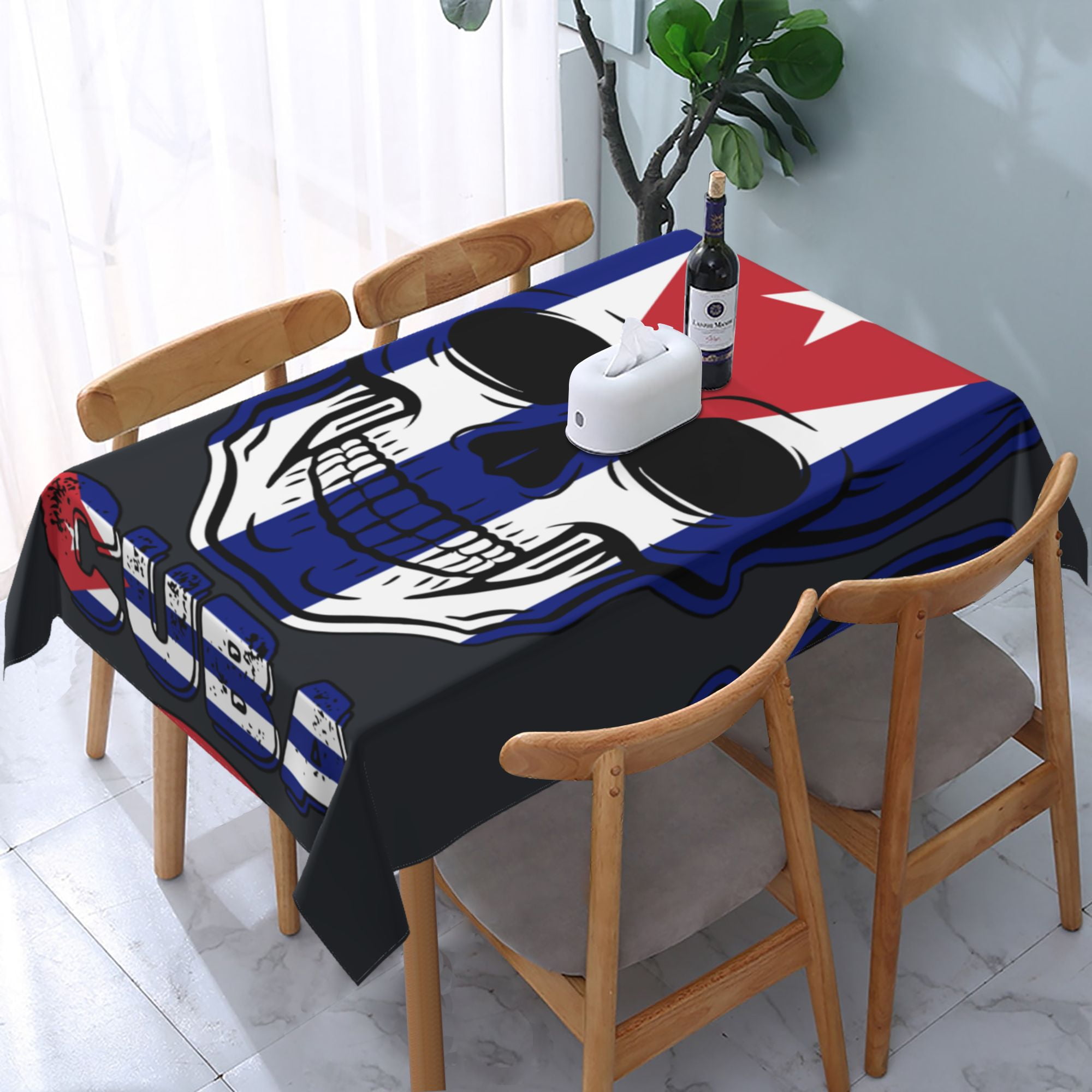 Tablecloth Skull Cuba Cuban Flag Table Cloth For Rectangle Tables ...