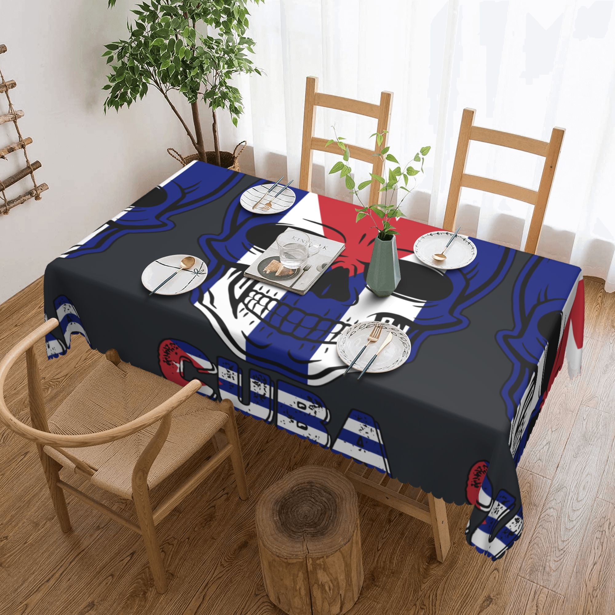Tablecloth Skull Cuba Cuban Flag Table Cloth For Rectangle Tables ...