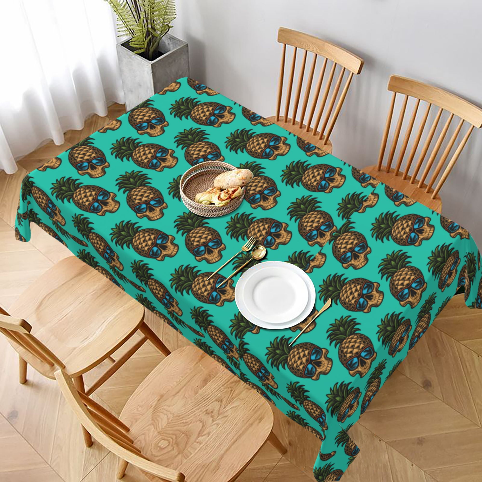 Tablecloth Skull-Pineapple Table Cloth For Rectangle Tables Waterproof ...