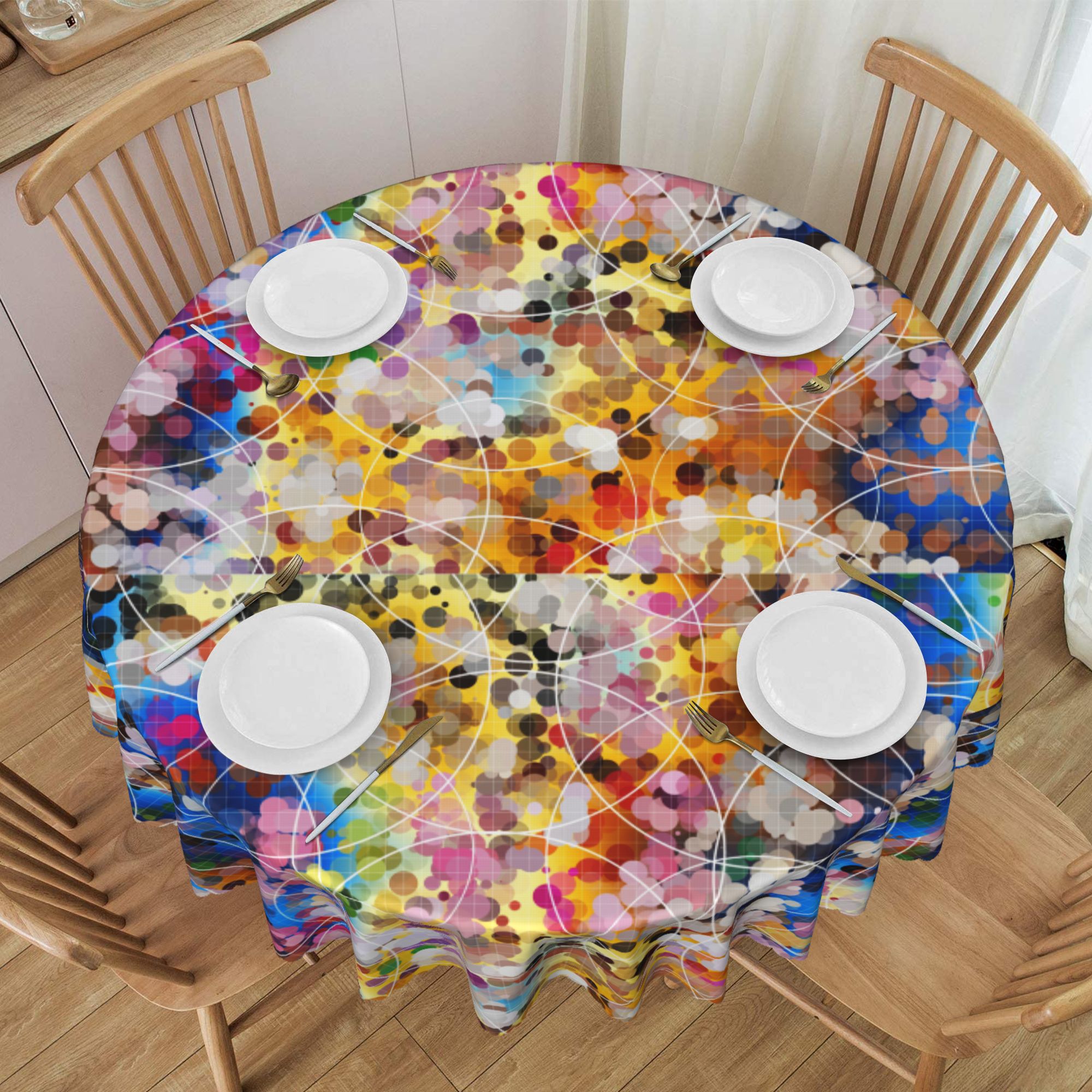 Tablecloth Spheres Abstract Background Table Cloth For Circular Tables ...