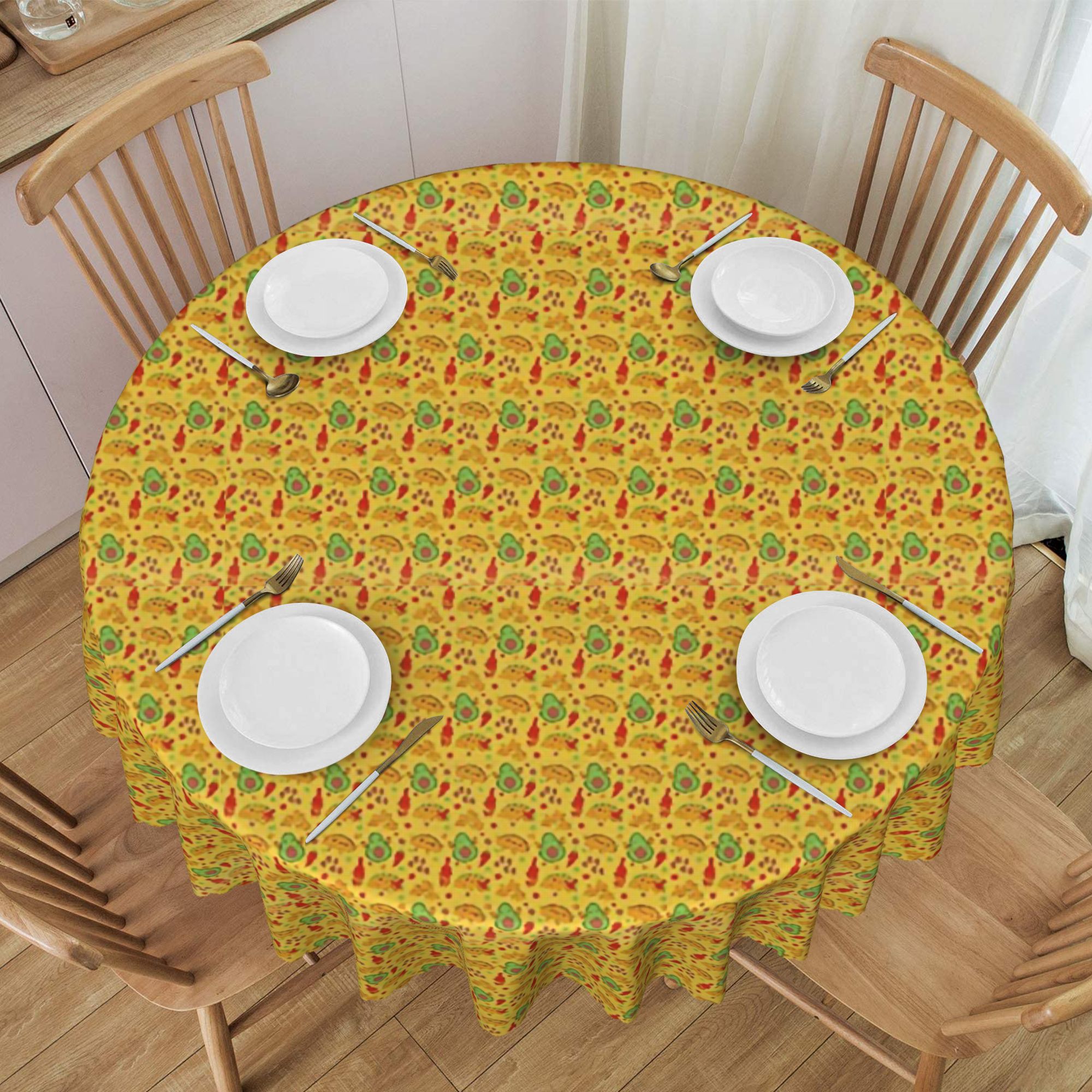 Tablecloth Spicy Cha Cha Print Table Cloth For Circular Tables ...
