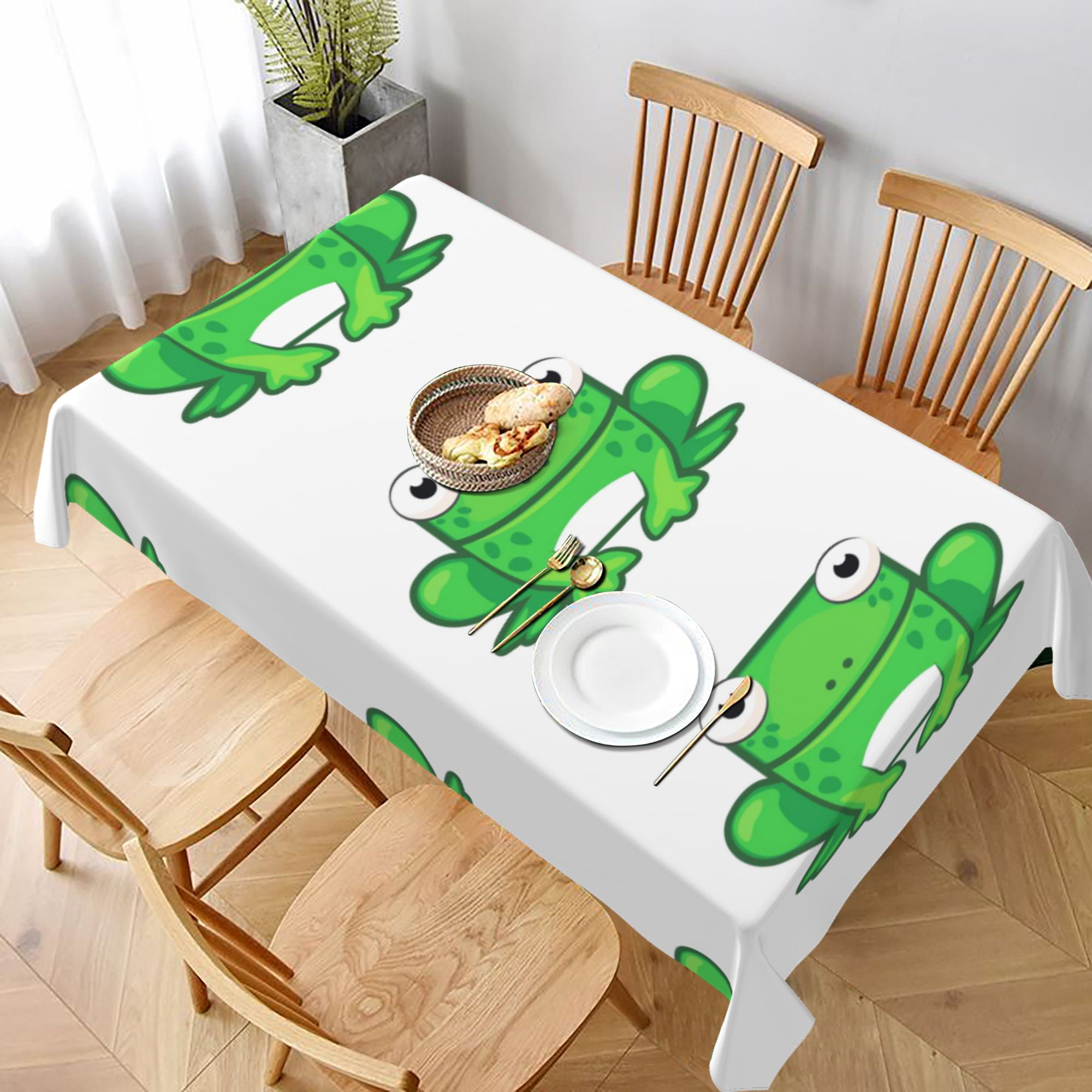 Tablecloth Square Green Frog Table Cloth For Rectangle Tables Waterproof Resistant Picnic Table ...