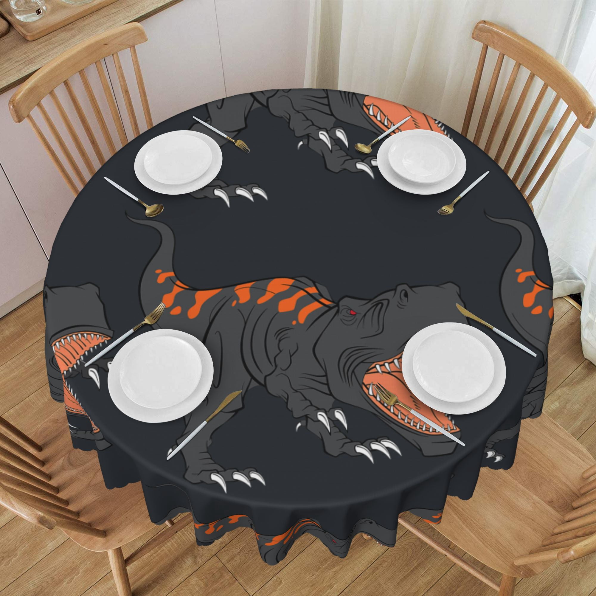 Tablecloth The Fierce Dinosaur Table Cloth For Circular Tables Waterproof Resistant Picnic Table ...